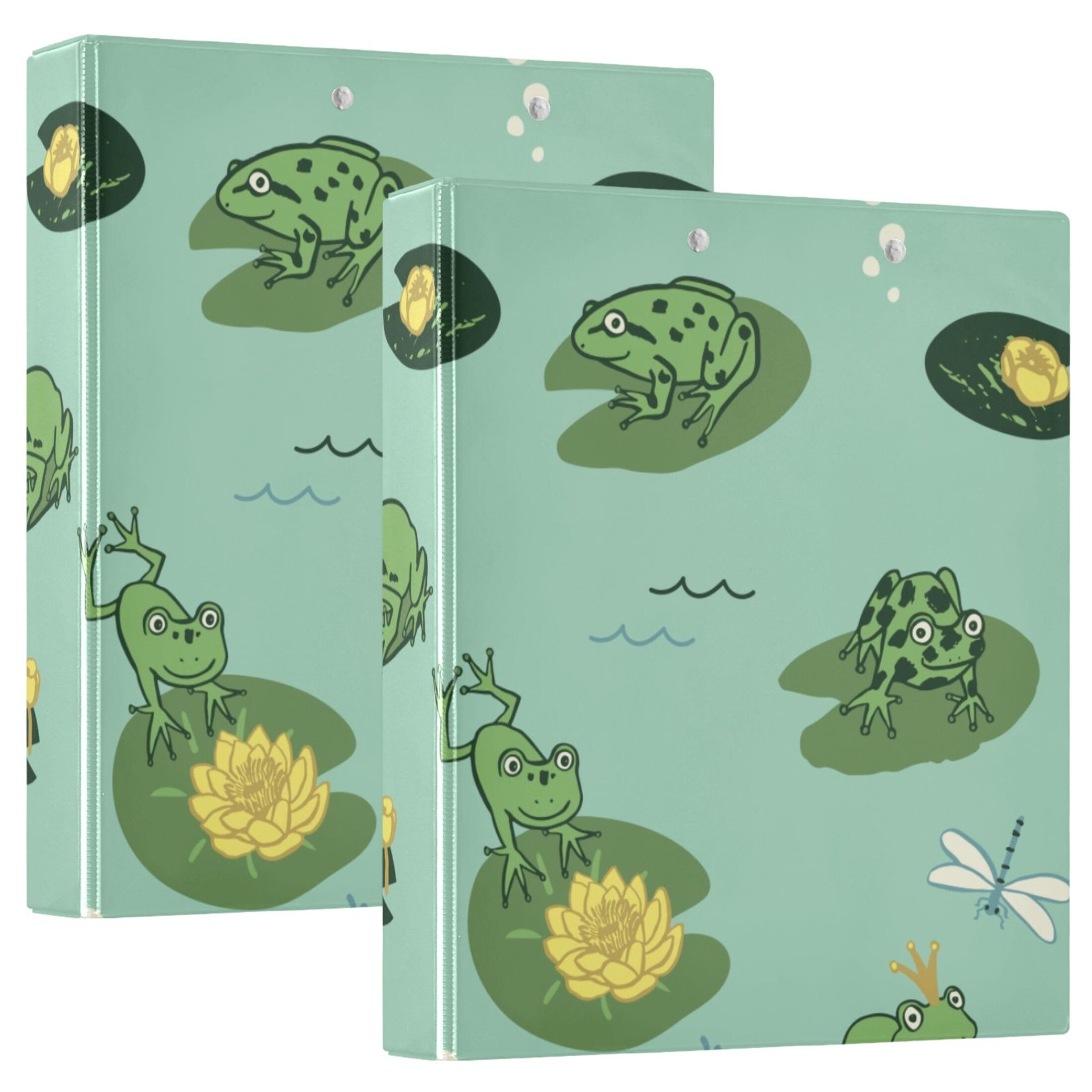 Froggs in Lake Green Hardcover 3 Ring Binder 1.5 inch Round Rings with ...