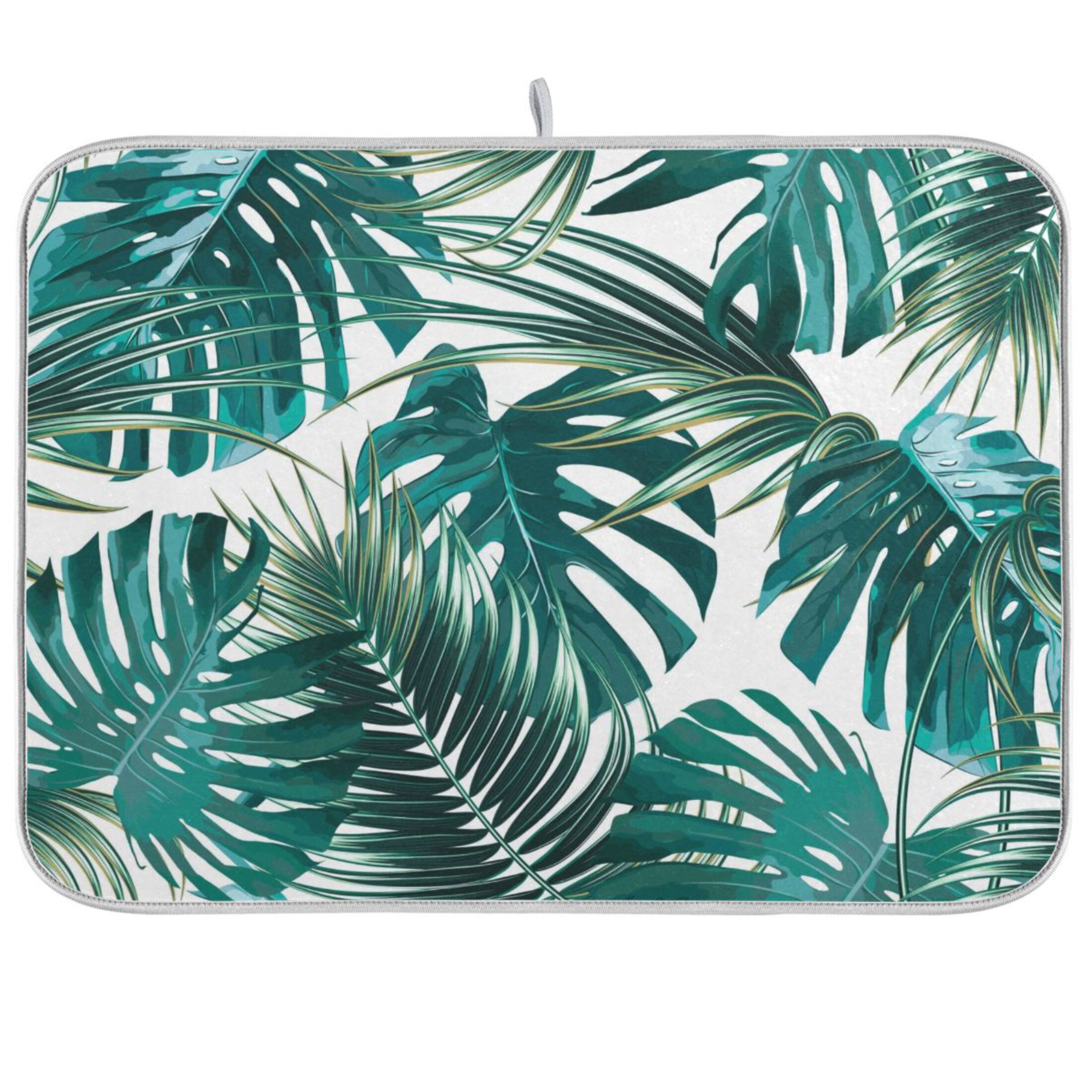 Tropical Palm Tree Leaves Dish Drying Mat Microfiber Kitchen Mats Large ...