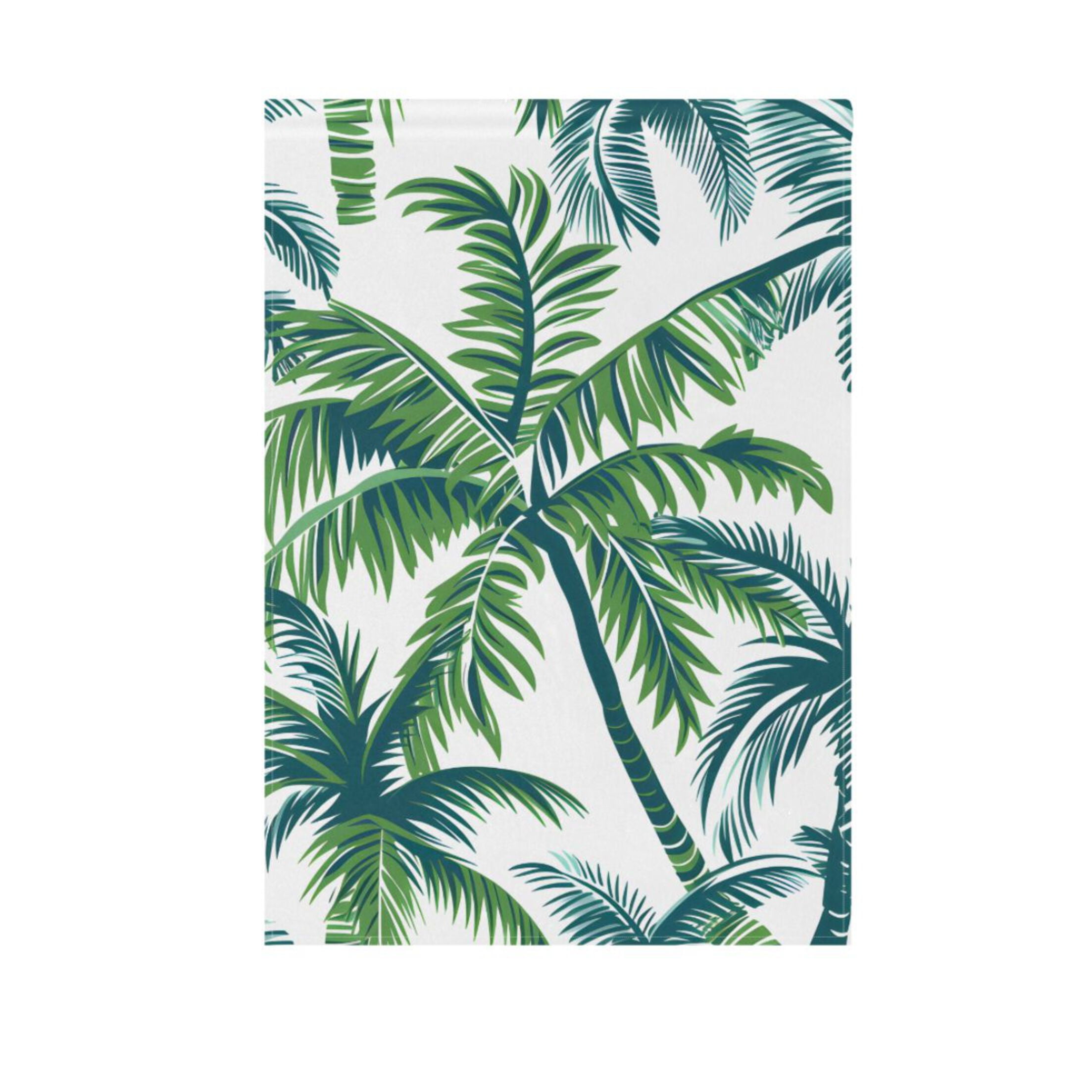 Tropical Palm Tree Leaves Garden Flag House Banner 28" x 40" Double ...