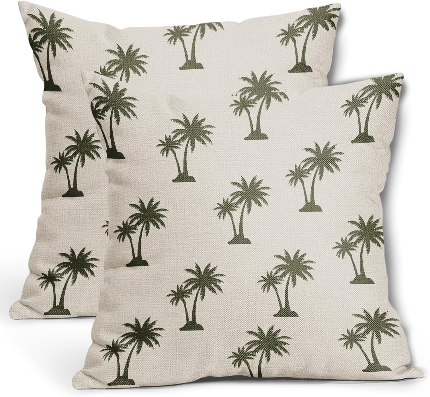 Tropical Palm Tree Pillow Covers 18x18 Inch Olive Green Coconut Trees ...