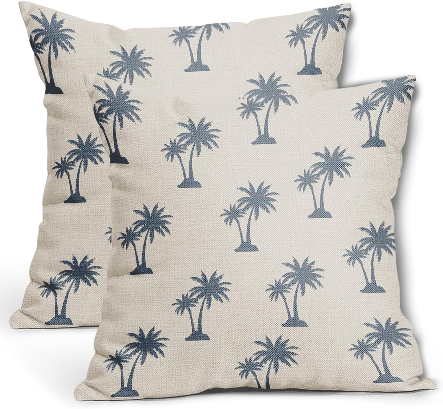 Tropical Palm Tree Pillow Covers 20x20 Inch Gray Blue Coconut Trees ...