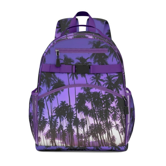 Tropical Palm Trees Backpack - Waterproof School Bag with Ergonomic ...