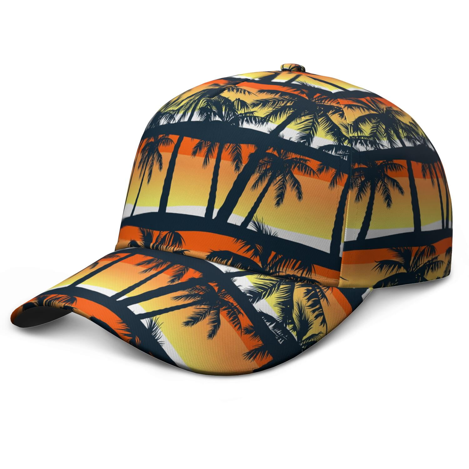 Tropical Palm Trees Baseball Cap - Adjustable Snapback Hat with Curved ...