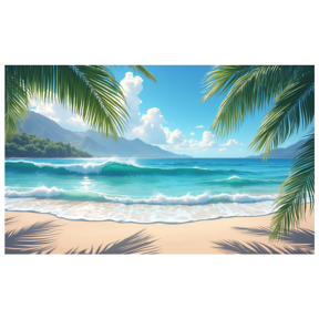 Tropical Theme Summer Beach Scenic Design Vacation Beach Banner Holiday ...