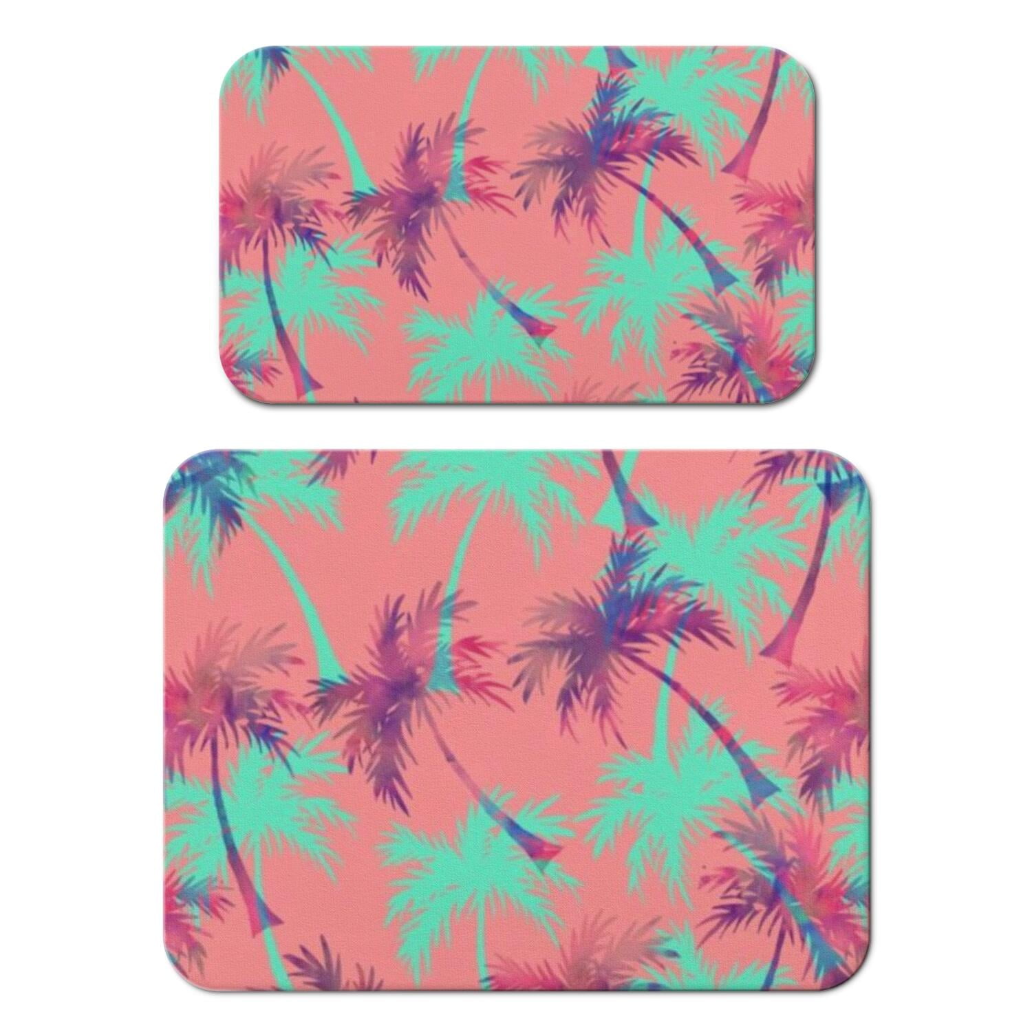 Tropical Palm Trees Diatom Mud Dish Drying Mat, Absorbent Coffee Bar ...