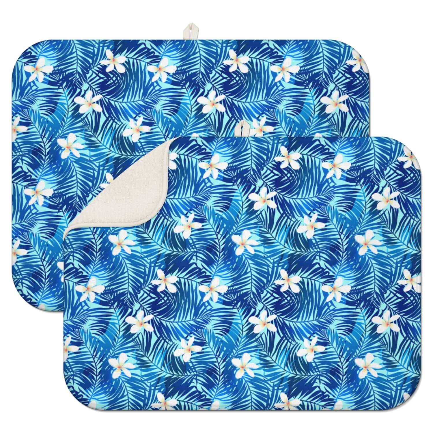 Tropical Palm Trees Dish Drying Mat – Vibrant Hawaiian Sunset Beach ...