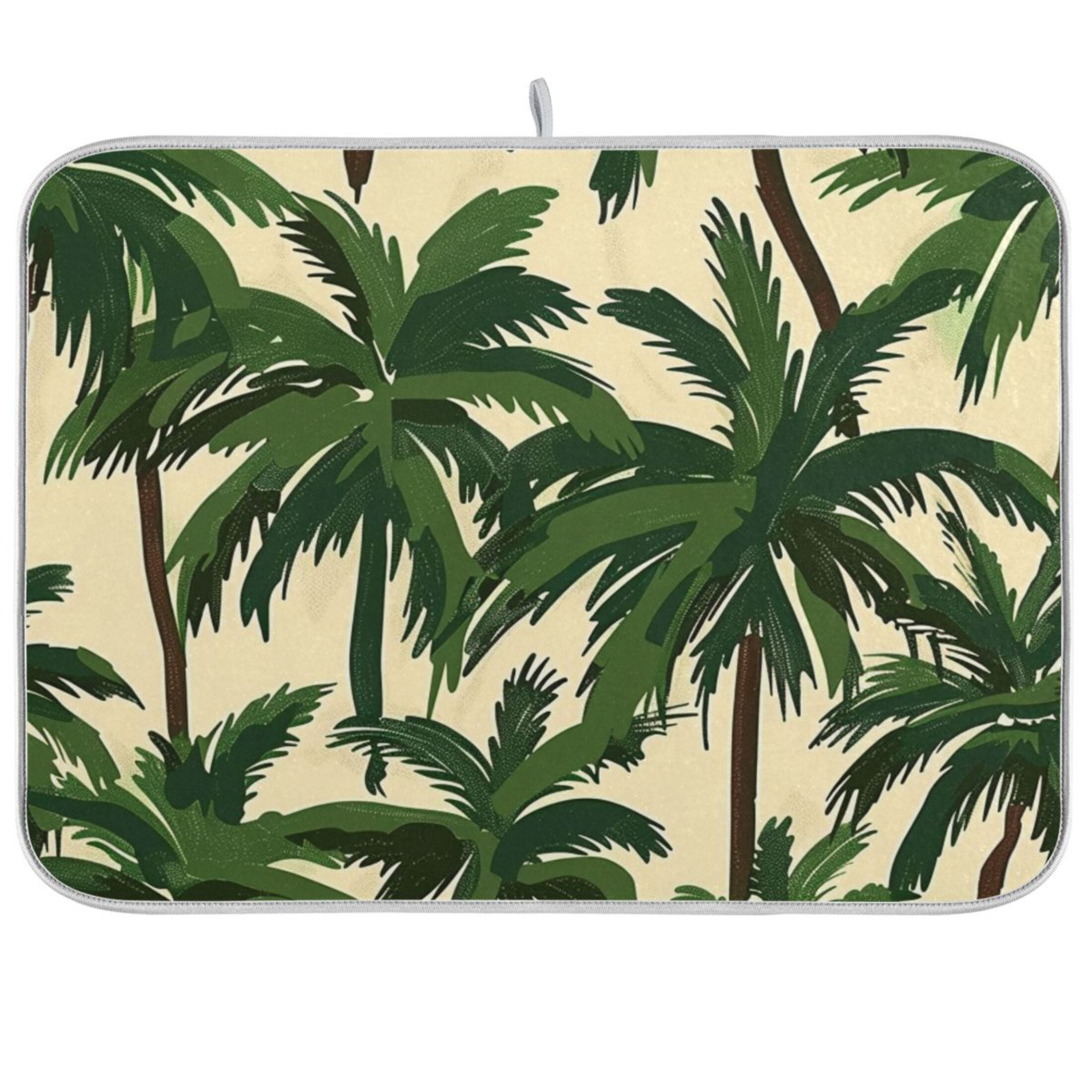 Tropical Palm Trees Dish Drying Mats Kitchen Mat Microfiber Counter ...