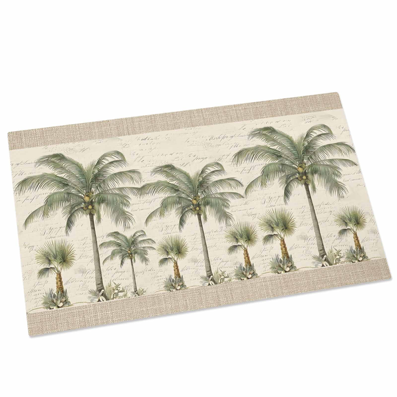 Tropical Palm Trees Door Mat 16x24 Inch Coastal Plant Summer Nature ...