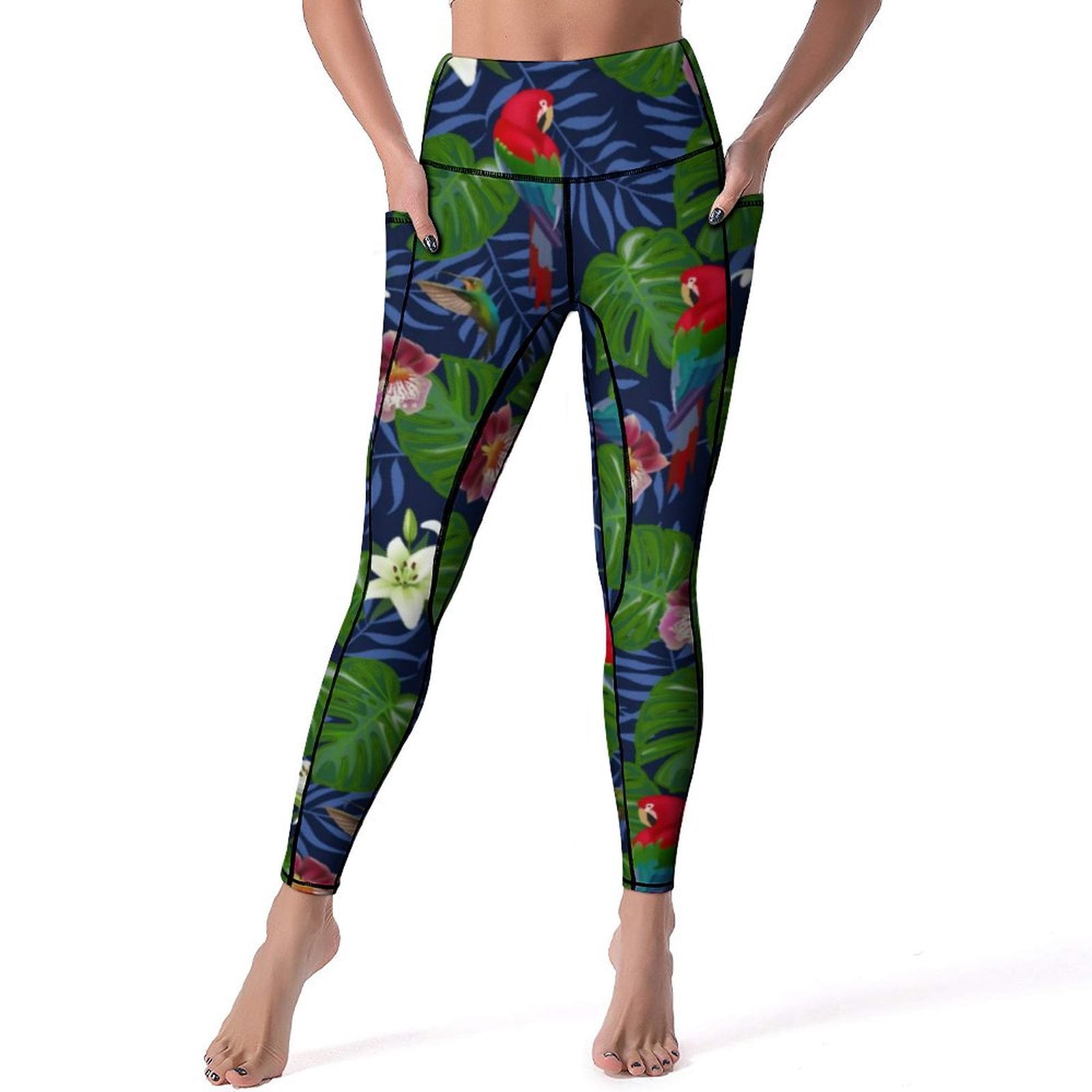 Tropical Palm Trees Leggings Abstract Art High Waist Yoga Pants Sweet ...