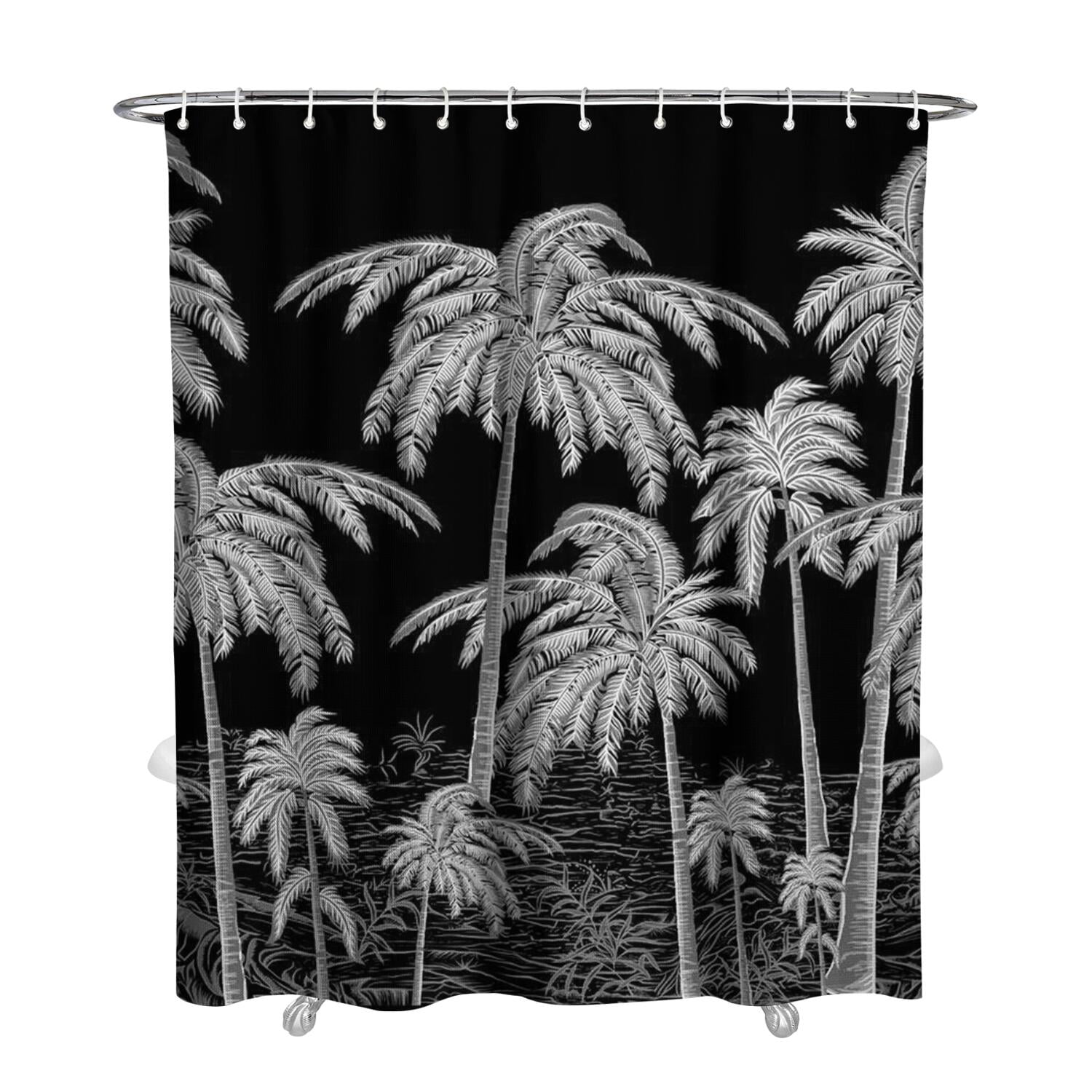 Tropical Palm Trees Shower Curtain 72x84 Inch Waterproof Bathroom ...