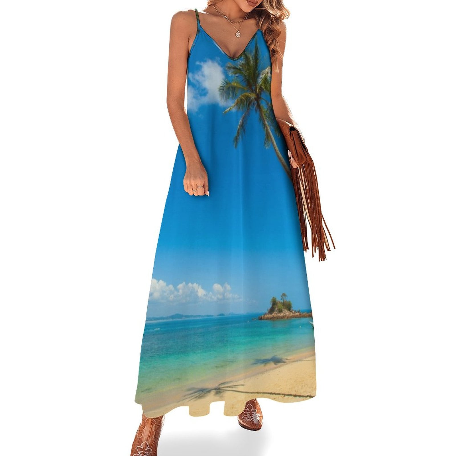 Tropical Palm Trees Sleeveless Dress luxury dresses wedding dresses for ...