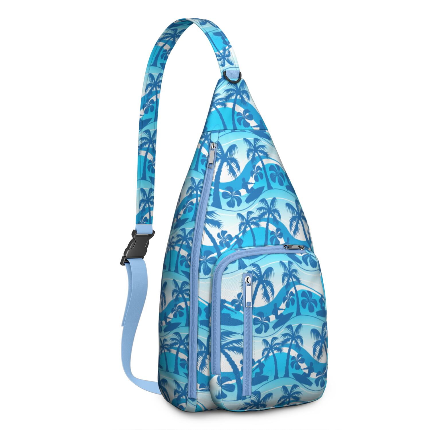 Tropical Palm Trees Sling Backpack - Vibrant Hawaiian Sunset Beach ...
