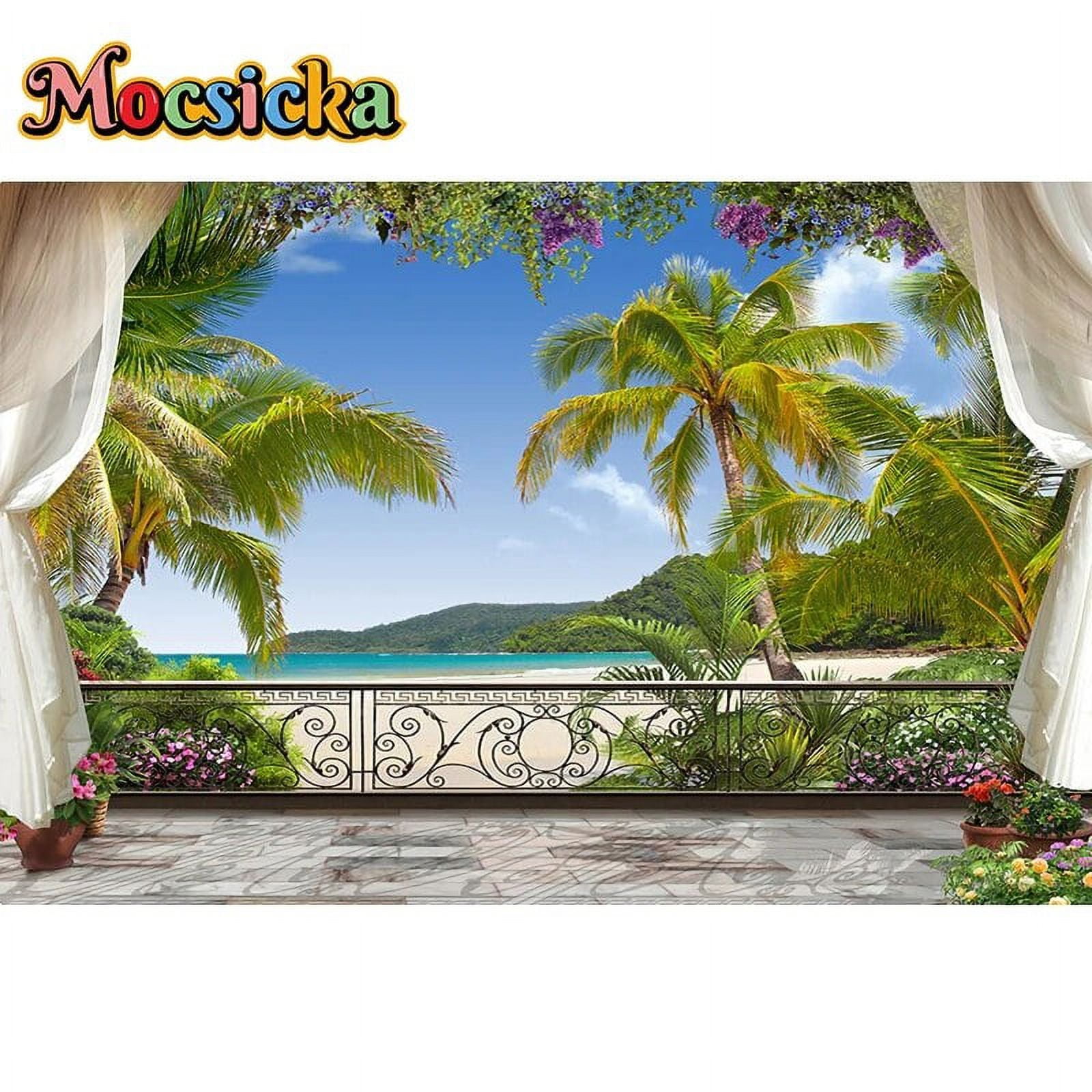 Tropical Palm Trees Summer Beach Backdrop Photography Hawaii Aloha ...