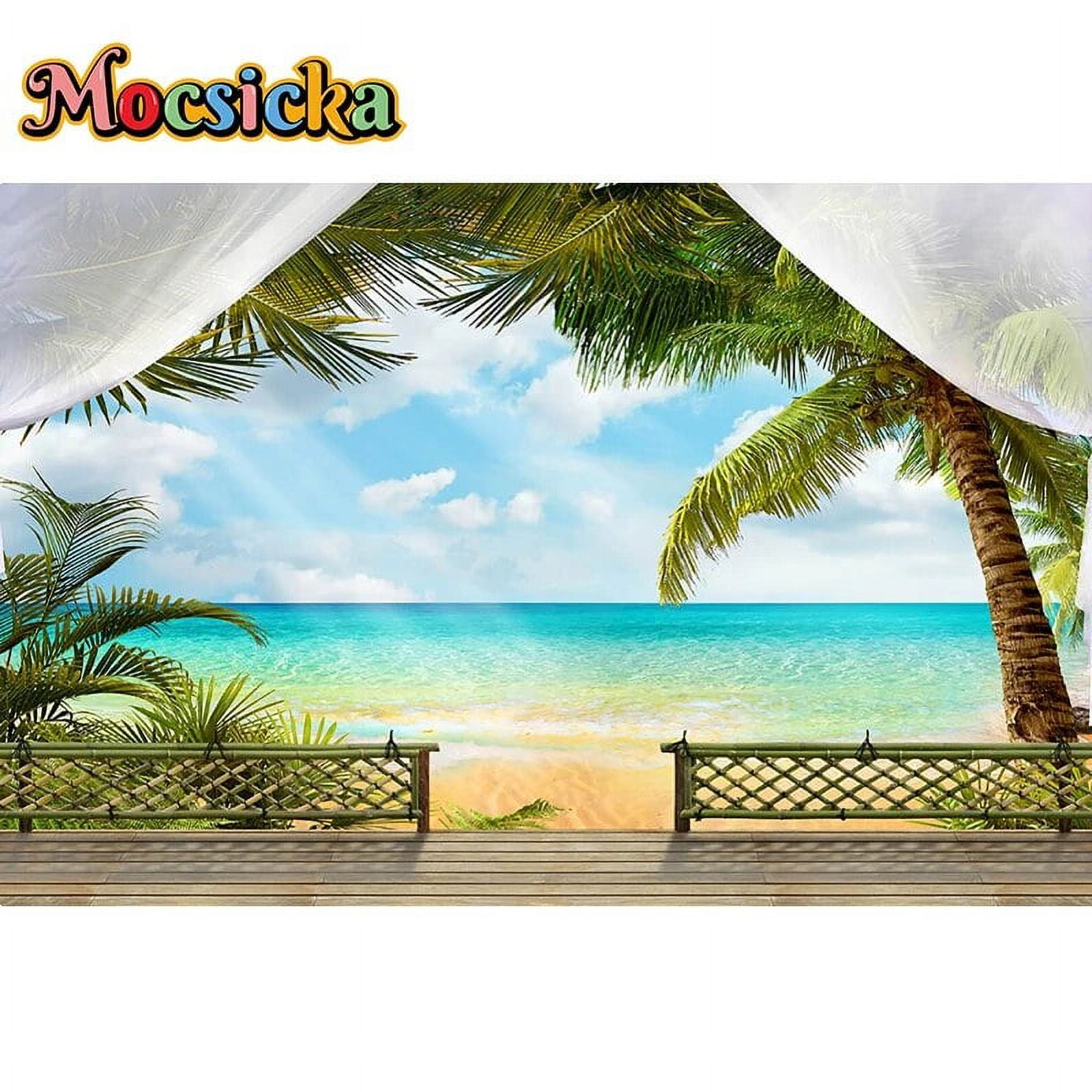 Tropical Palm Trees Summer Beach Backdrop Photography Hawaii Aloha ...