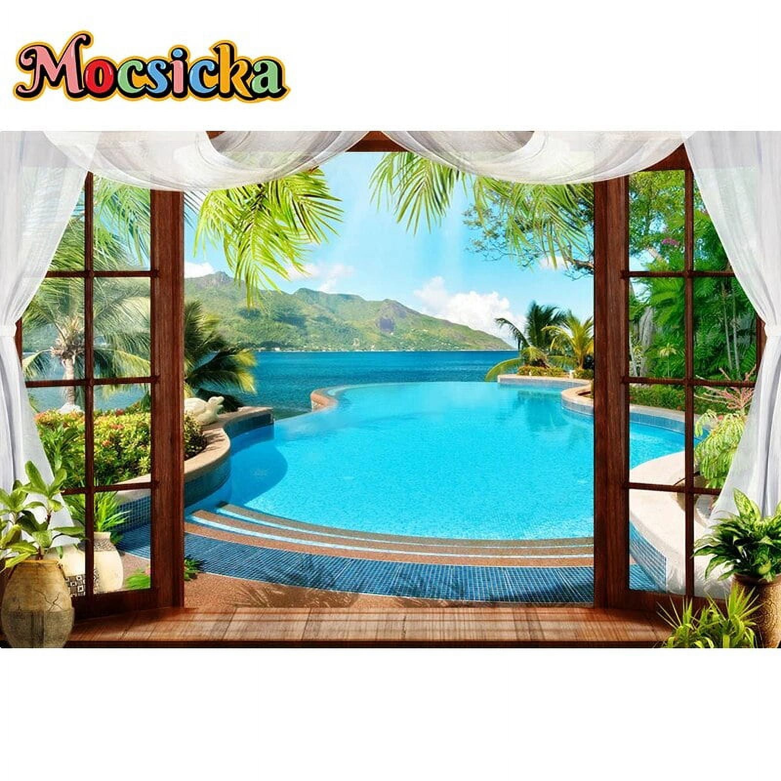 Tropical Palm Trees Summer Beach Backdrop Photography Hawaii Aloha ...