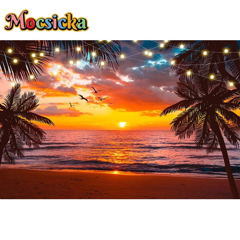 Tropical Palm Trees Summer Beach Backdrop Photography Hawaii Aloha ...