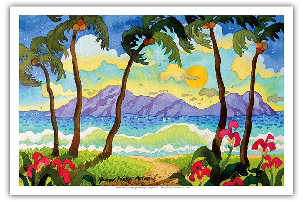 Tropical Palms - Beach Paradise - Hawaii - Hawaiian Islands - From an ...