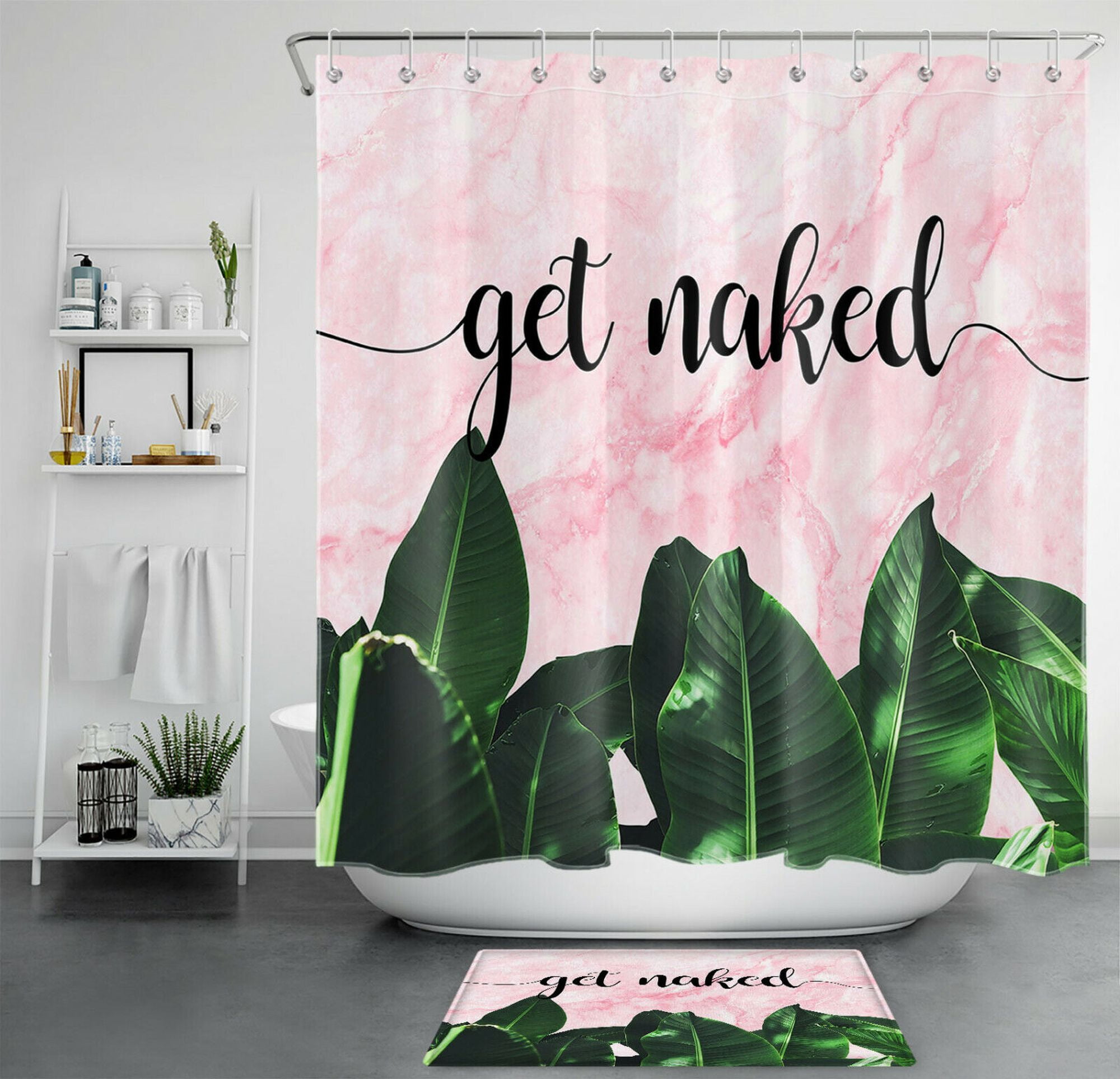 Tropical Paradise Bathroom Upgrade Leafy Banana Print Shower Curtain