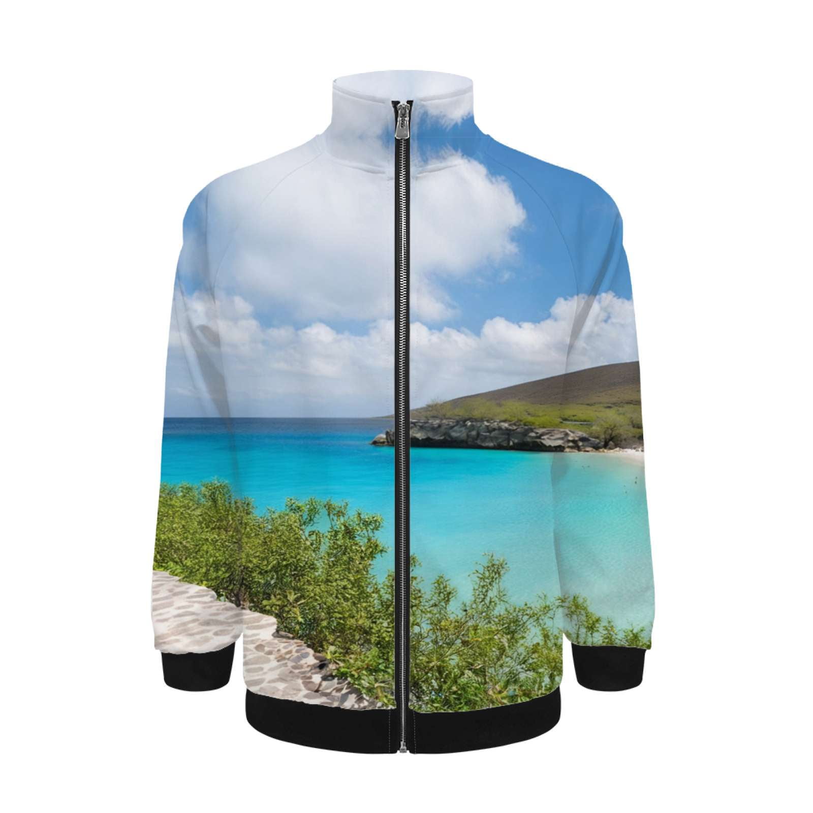 Tropical Paradise Beach Jacket Men's Street Cool Long Sleeves Coat ...