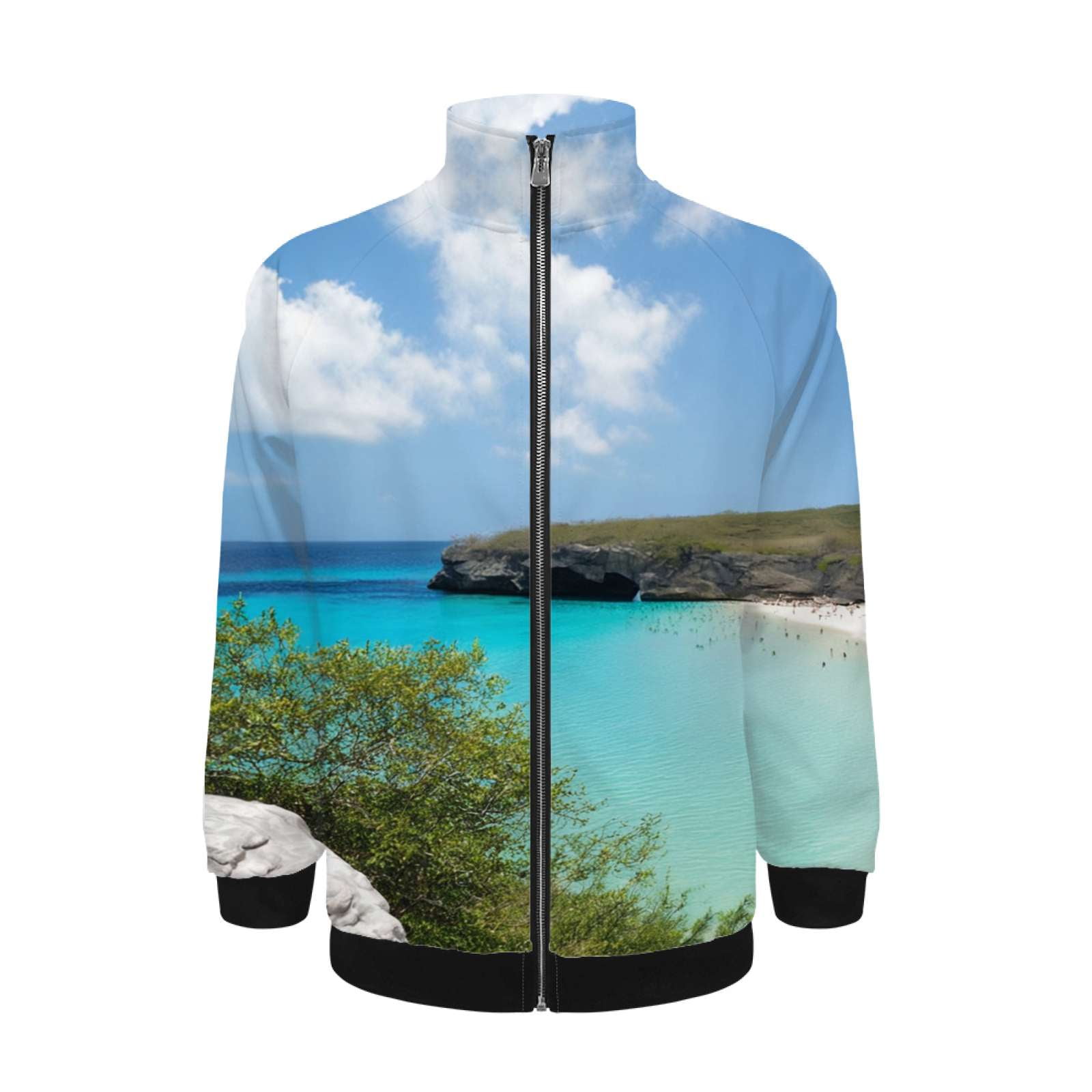 Tropical Paradise Beach Jacket Men's Street Cool Long Sleeves Coat Personality Tops Oversized ...