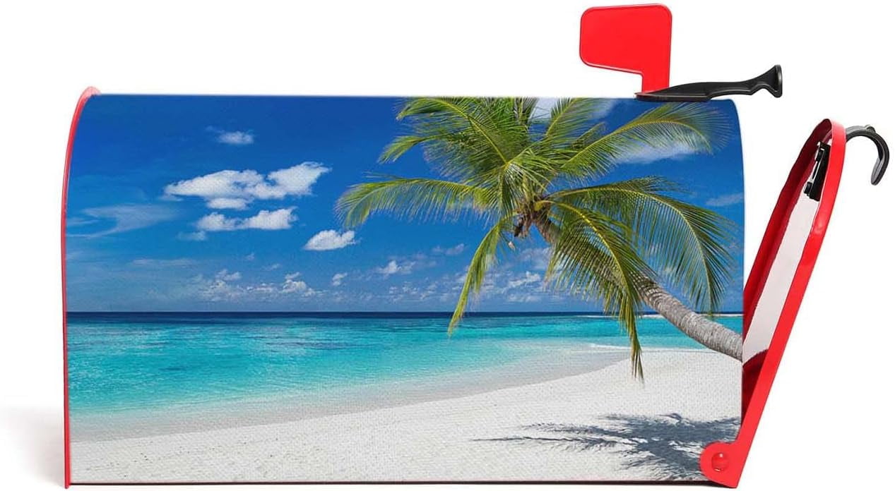 Tropical Paradise Beach Mail Box Cover Magnetic Anti-UV 100% Polyester ...