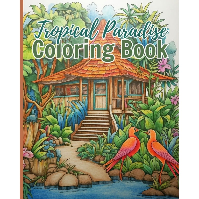tropical paradise coloring book