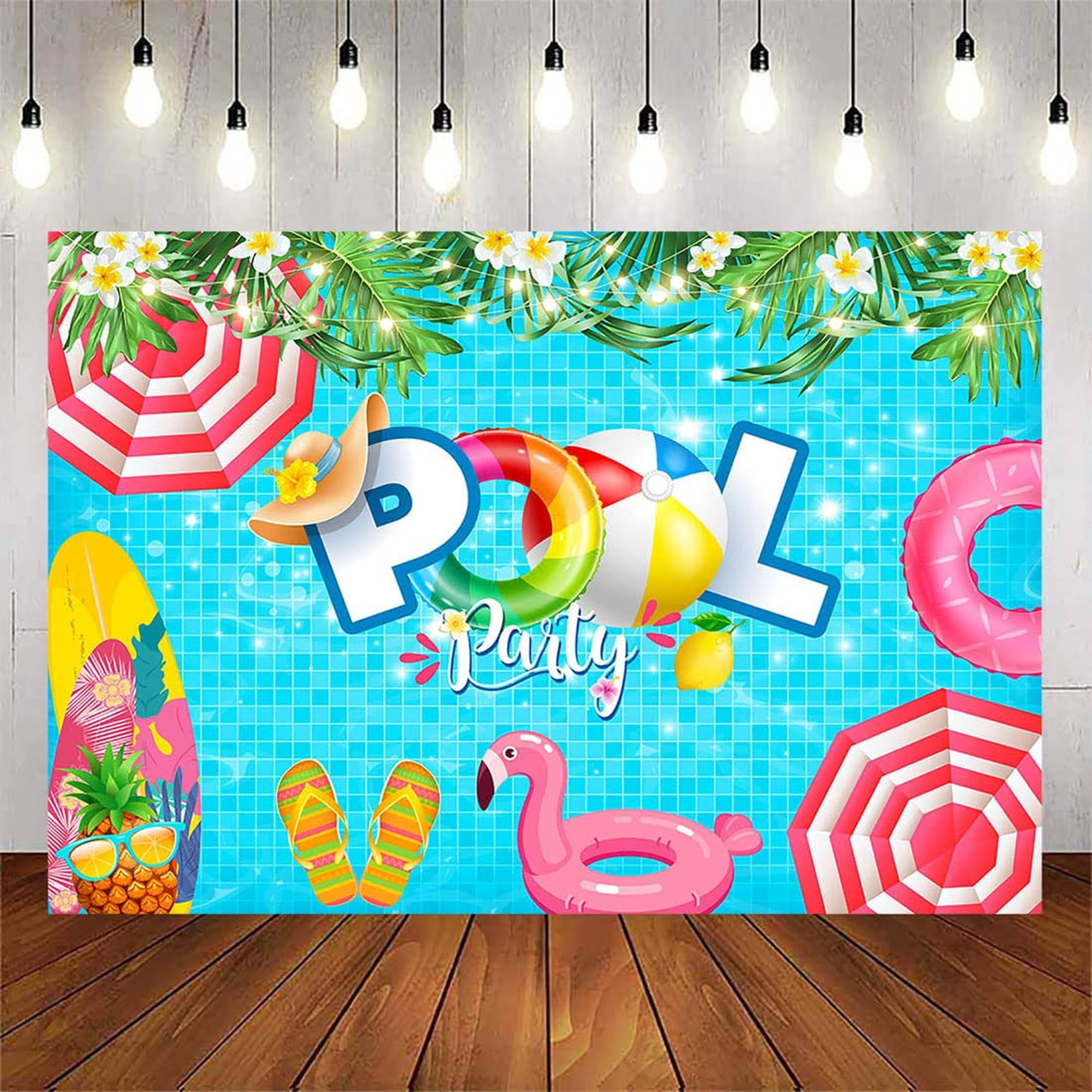 Tropical Paradise Pool Party Backdrop 7x5ft for Baby Showers and ...