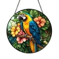 Tropical Parrot Stained Glass Style Suncatcher – Colorful Bird Window ...