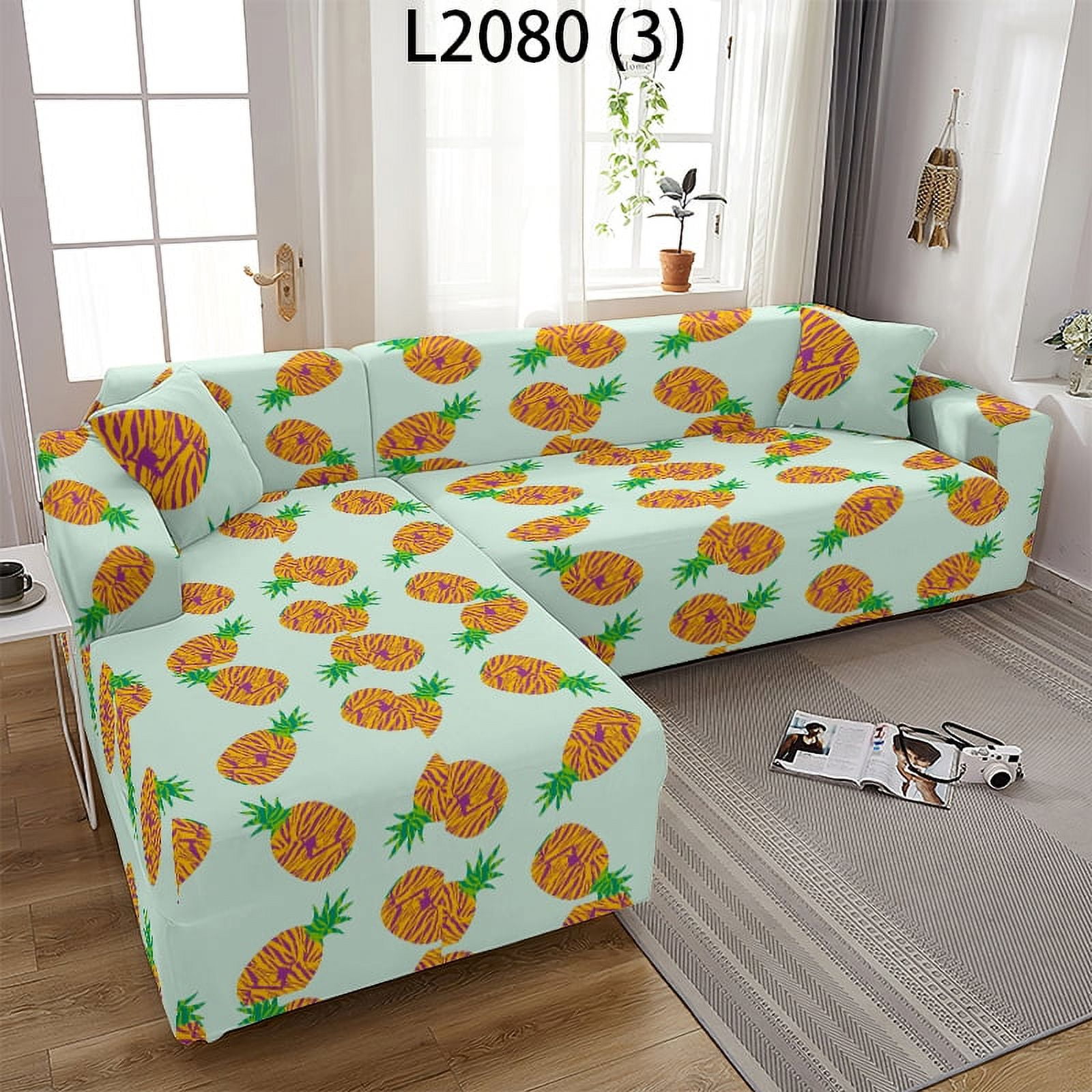 Tropical Pineapple Elastic Sofa Covers for Living Room Stretch Couch ...
