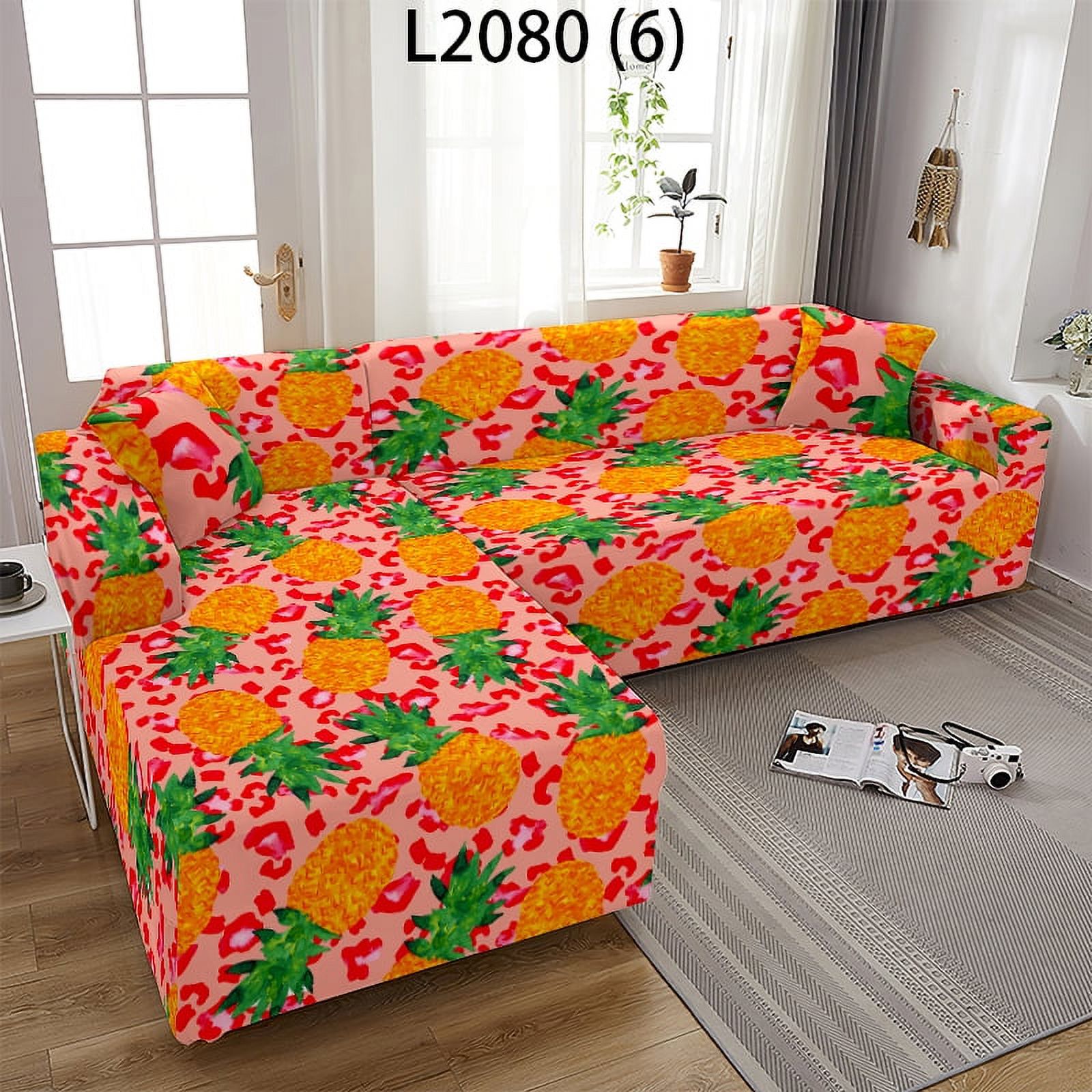 Tropical Pineapple Elastic Sofa Covers for Living Room Stretch Couch ...