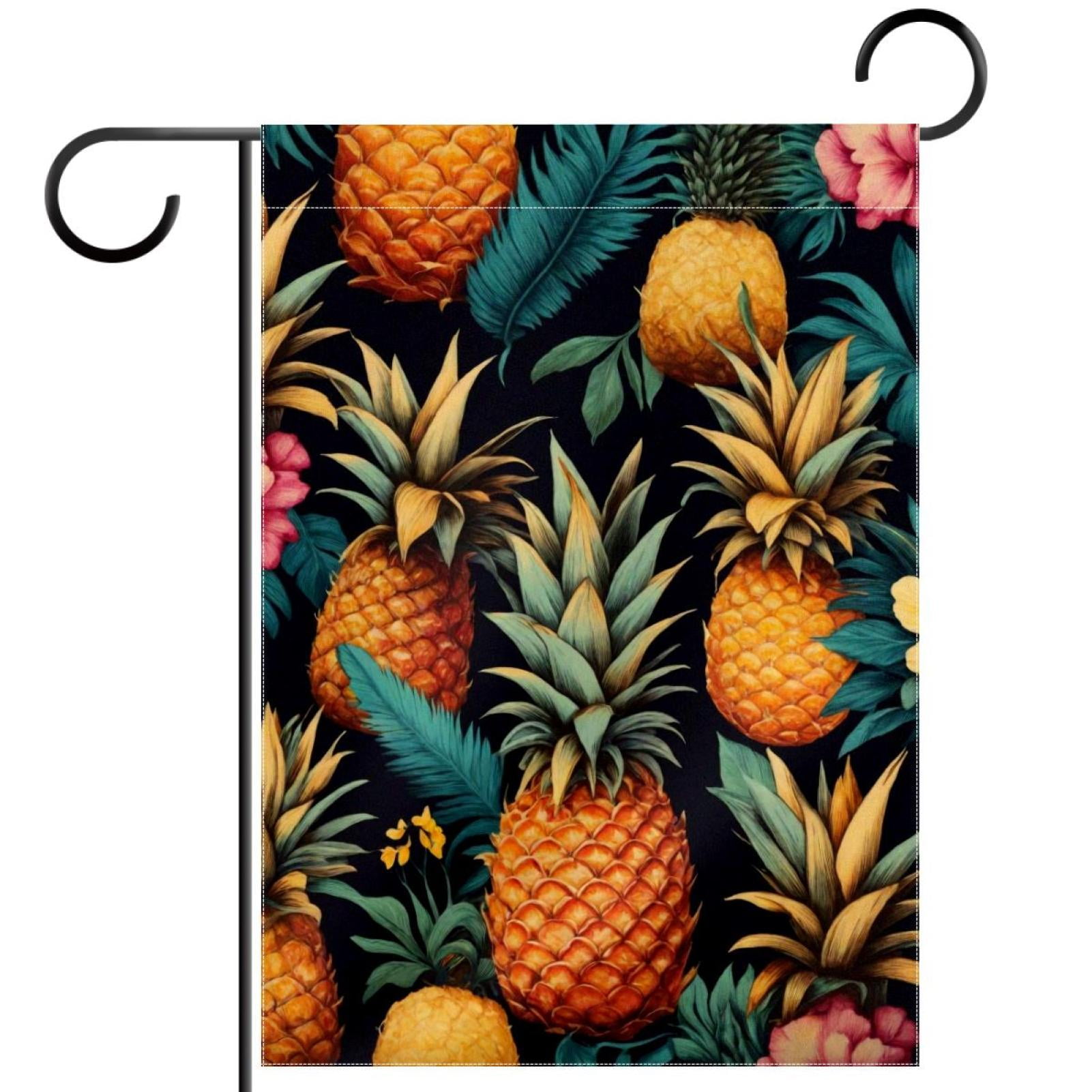 Tropical Pineapple Pattern Welcome Garden Flags, 12 x 18 Inch Double ...