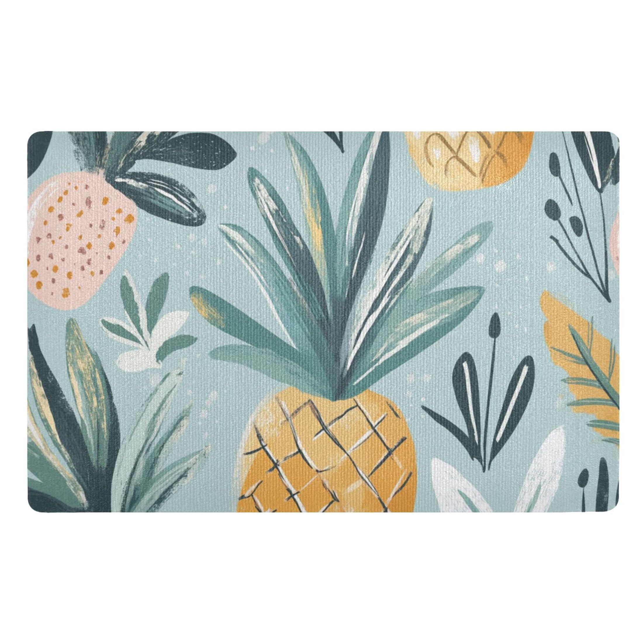 Tropical Pineapple Print Floor Door Mat Outdoor Indoor for Home ...