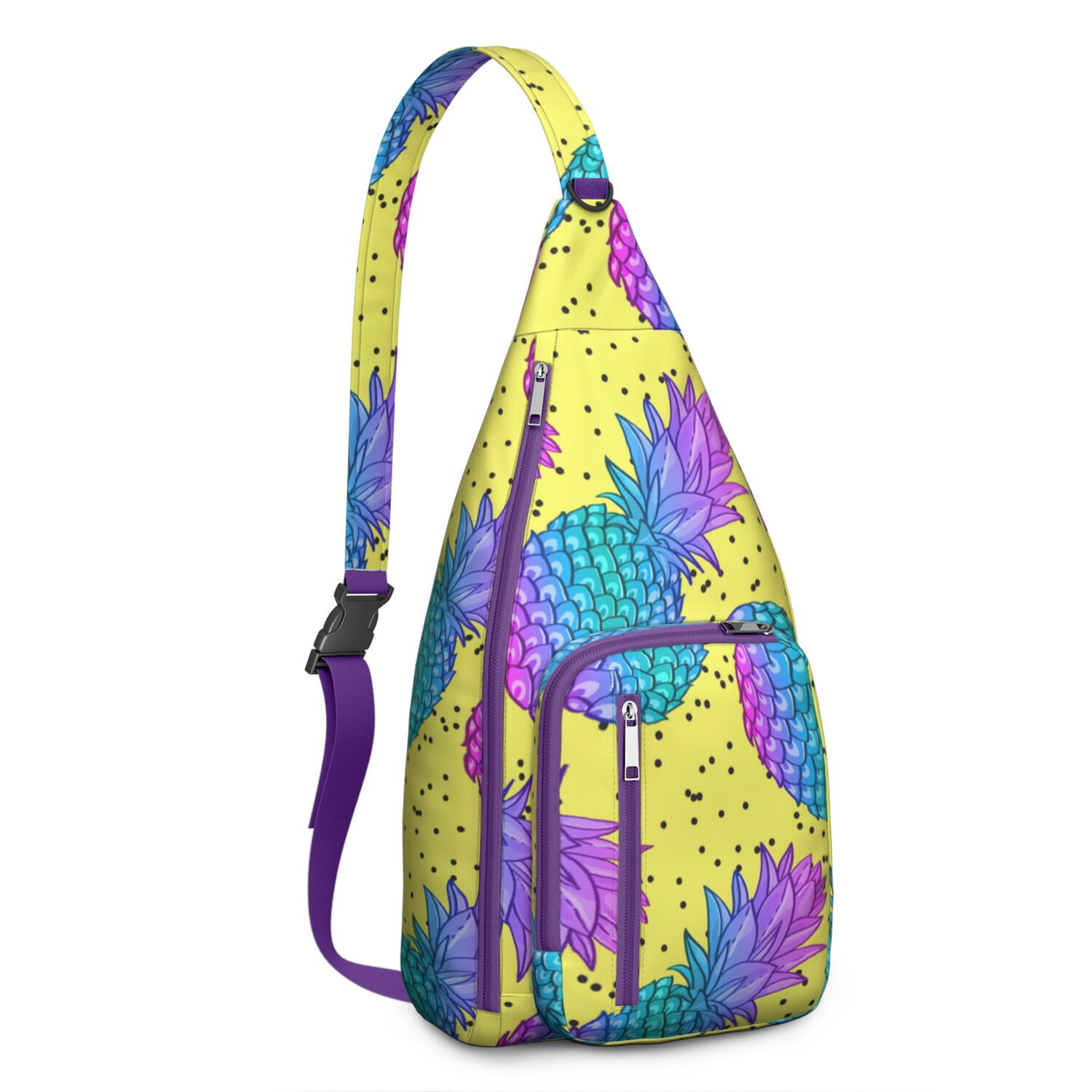Tropical Pineapple Sling Backpack – Aesthetic Hawaiian Fruit Print ...