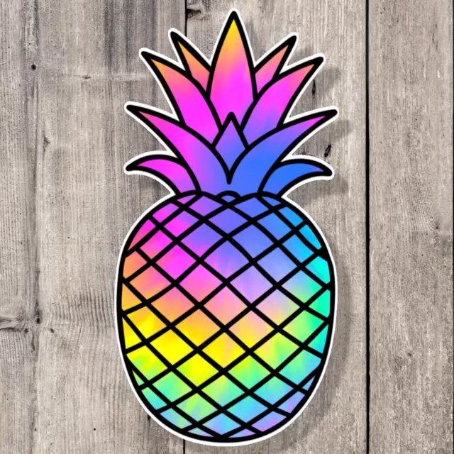 Tropical Pineapple Sticker Pineapple Decalâ Water Bottle Laptop Skate ...