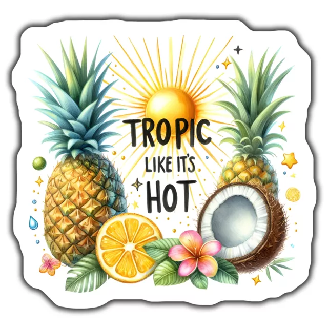 Tropical Pineapple Sticker, Summer Vine Sticker, Hydroflask Stickers ...