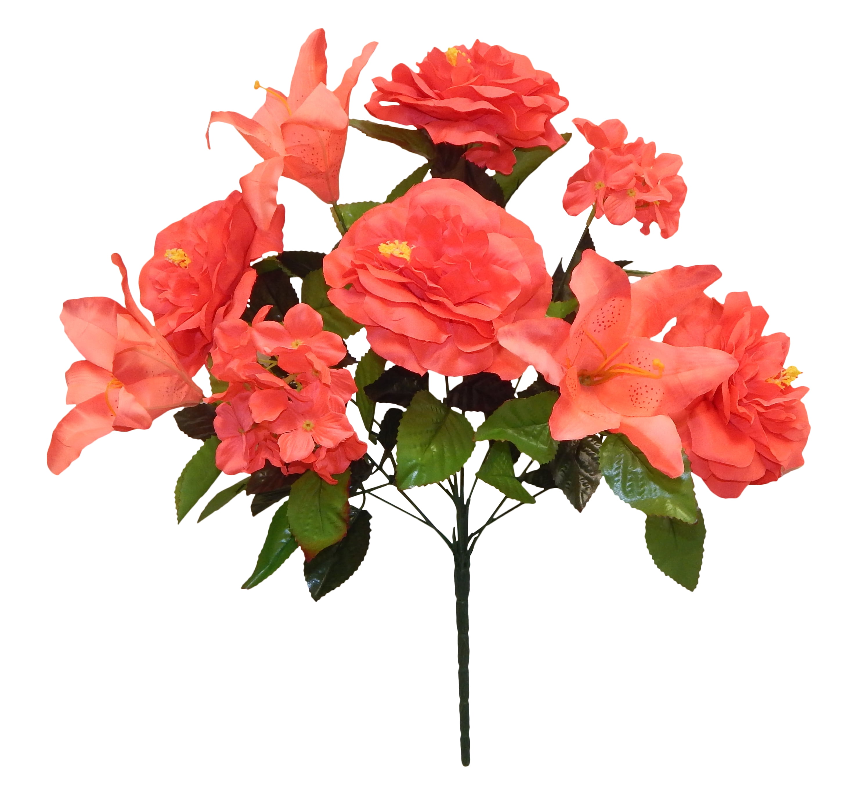 Tropical Pink Lily Hydrangea Rosemallow 25in Artificial Polysilk Faux ...