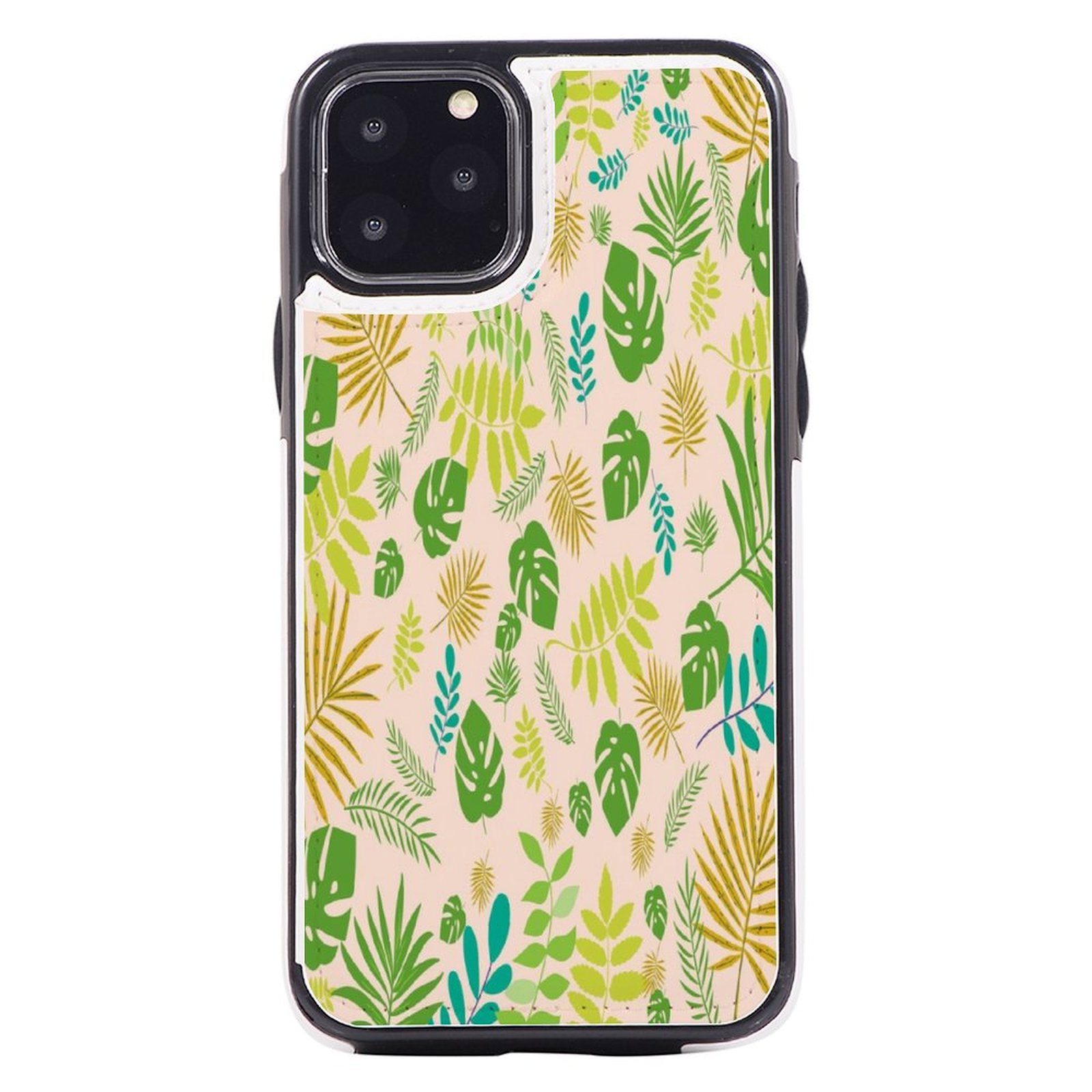 Tropical Plant Background Leather Wallet Case for iPhone 16 15 14 13 12 ...