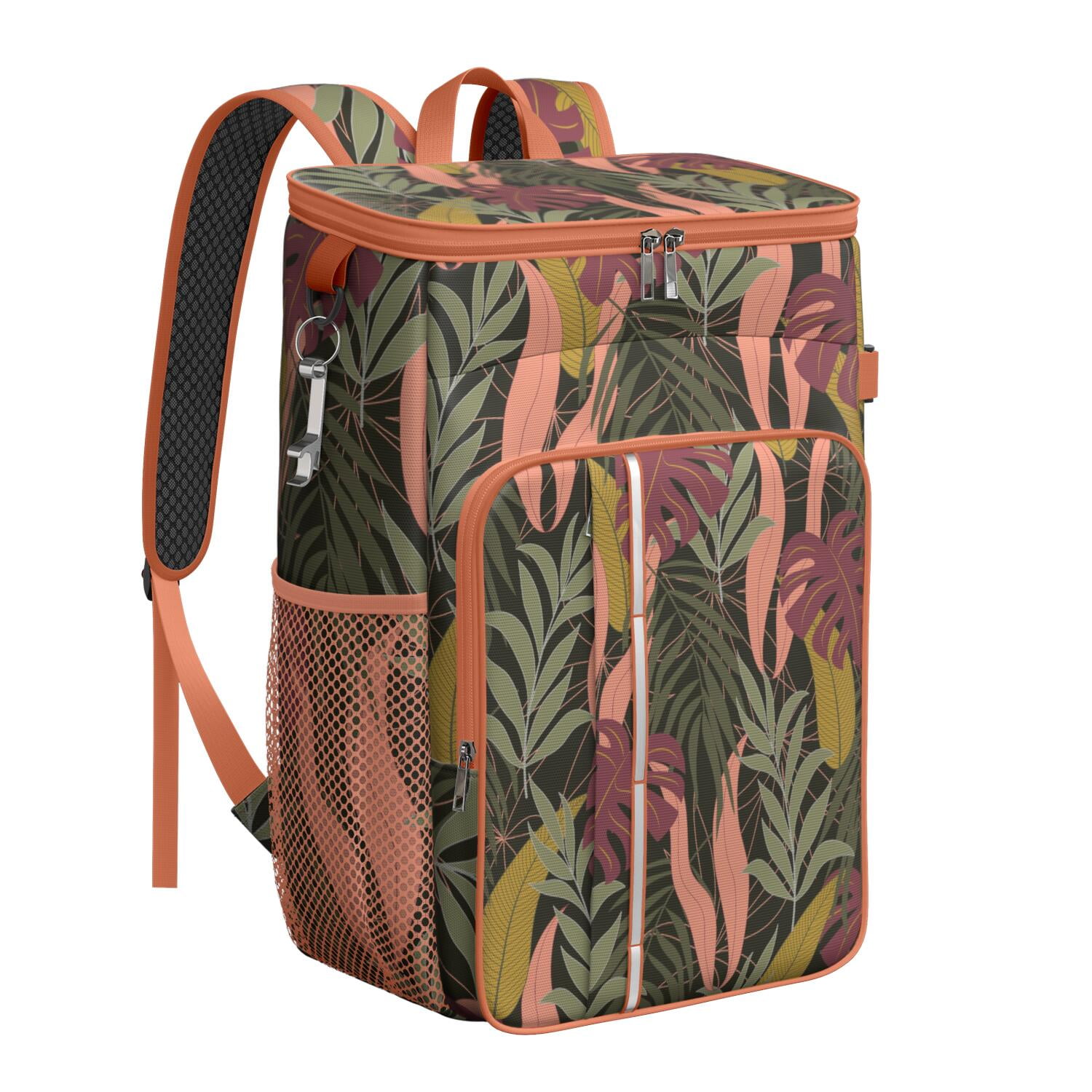 Tropical Plant Backpack Cooler, Leakproof Insulated Cooler Bag with ...