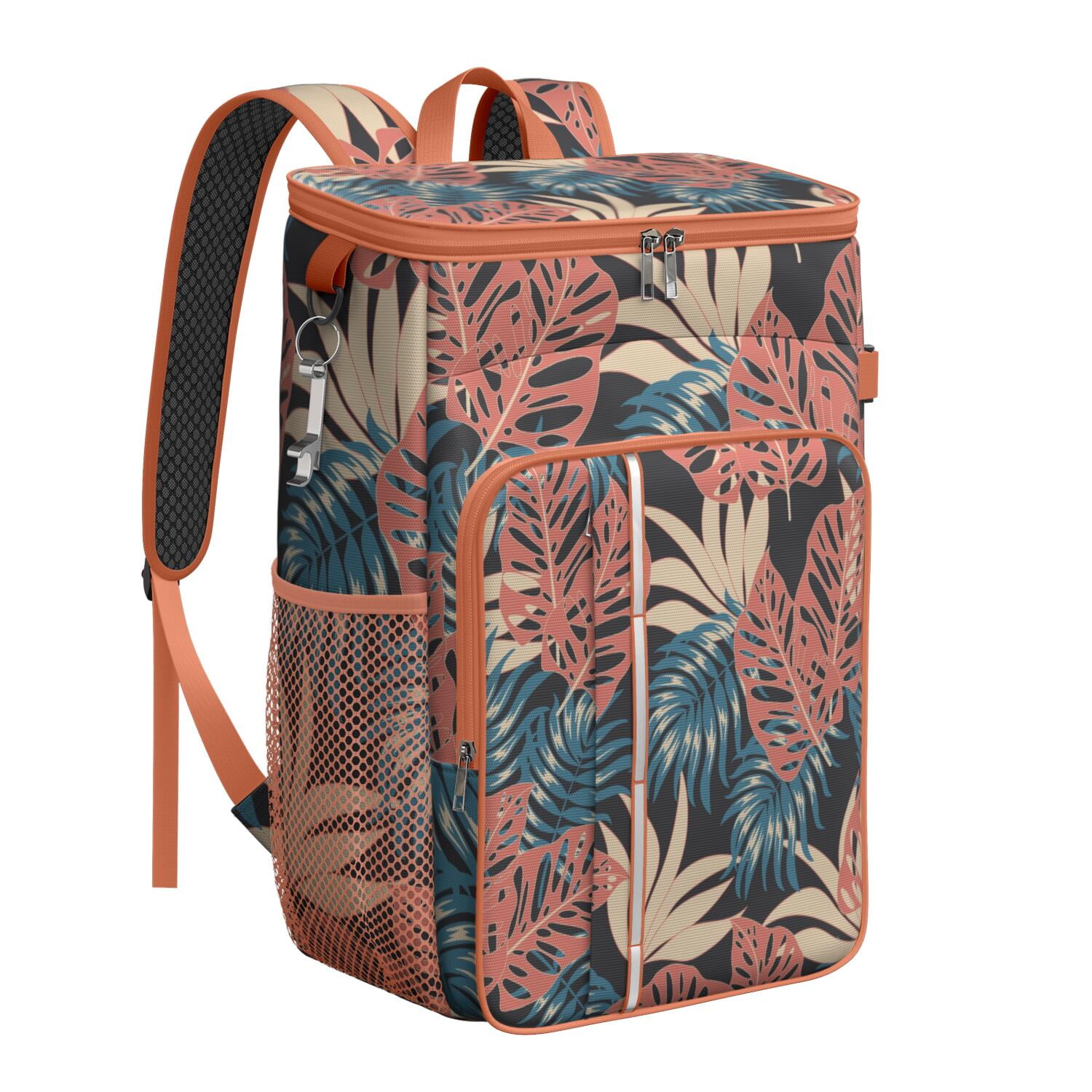 Tropical Plant Backpack Cooler, Leakproof Insulated Cooler Bag with ...