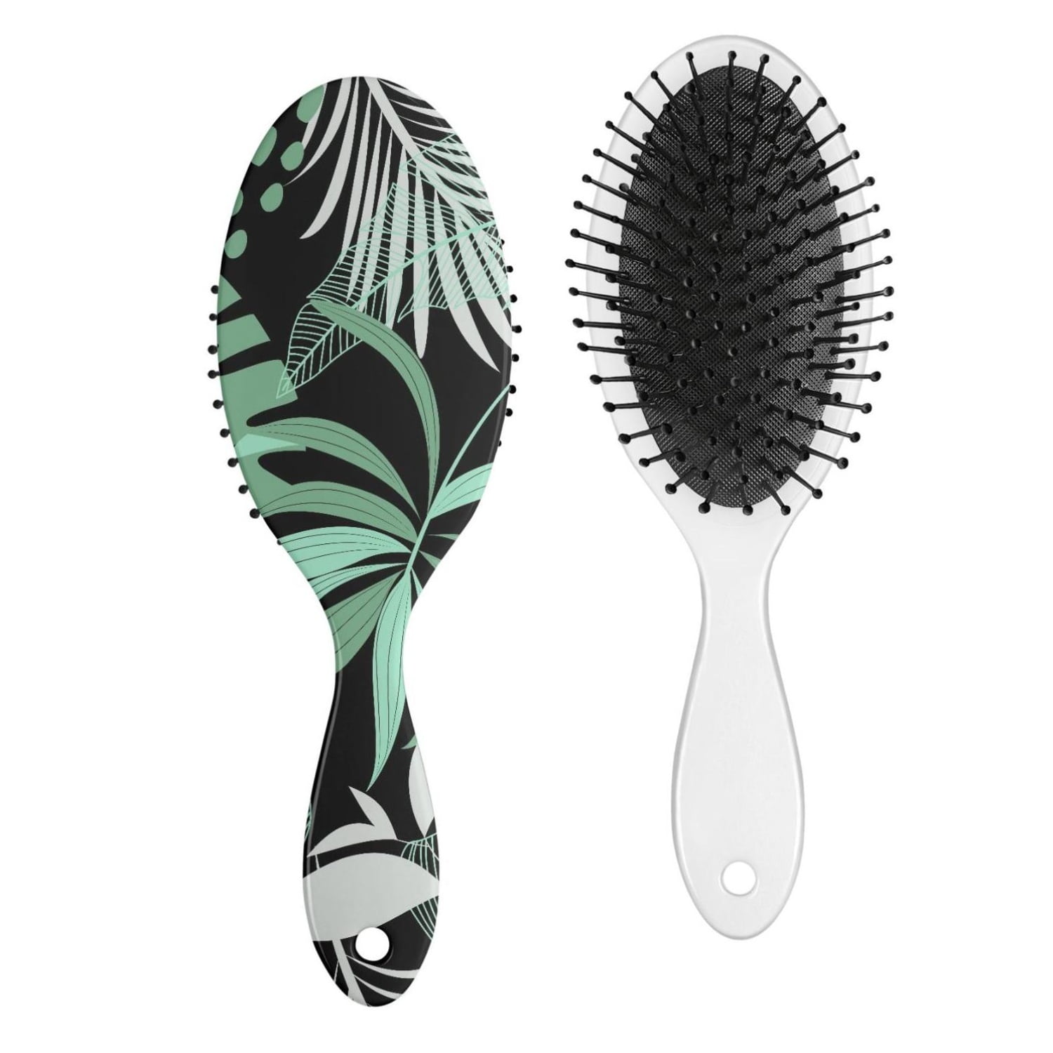 Tropical Plant Detangler Hair Brush, Leafy Botanical Paddle Comb with ...