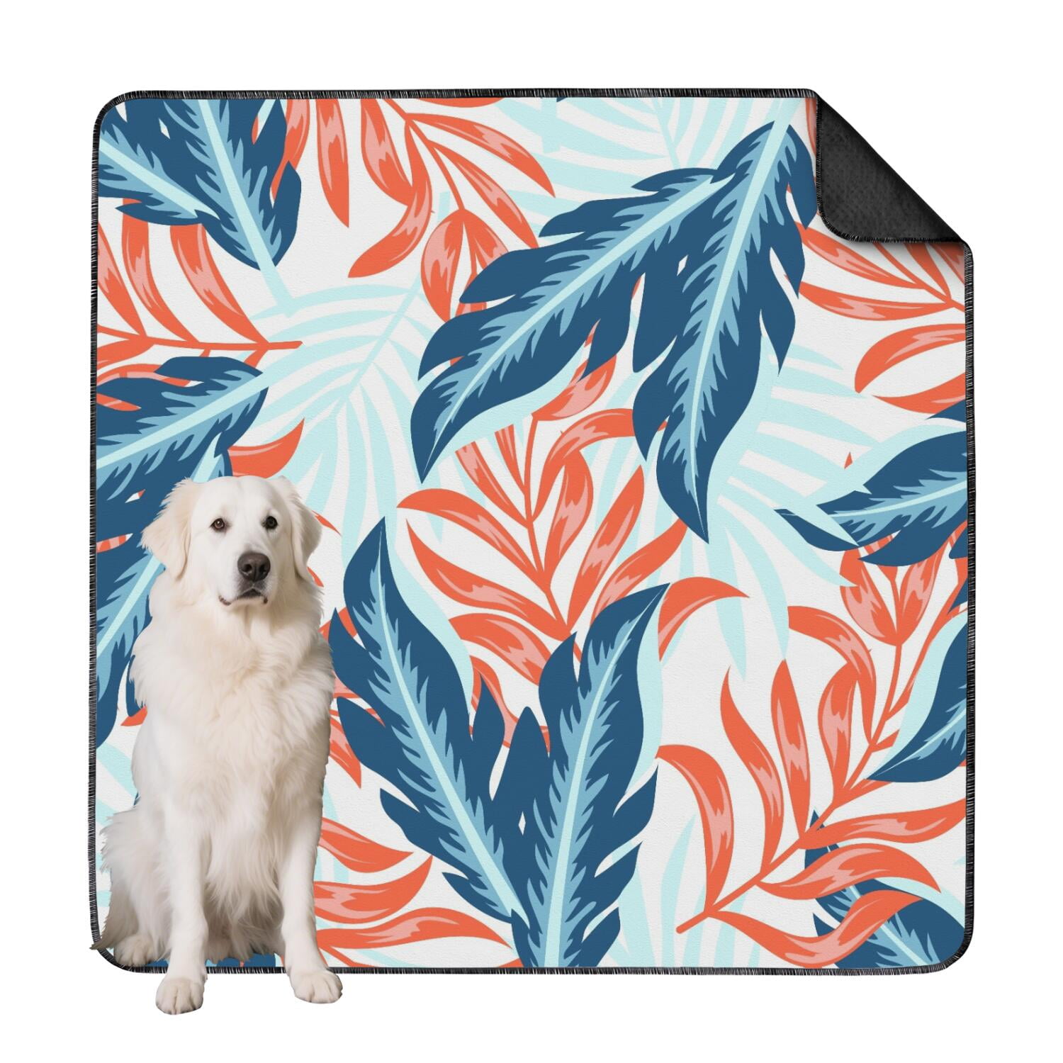 Tropical Plant Dog Pee Pads Washable, Reusable Absorbent Mat with Stay ...