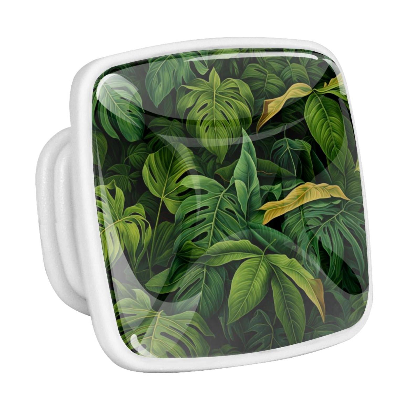 Tropical Plant Fluorescent Drawer Pulls with Screws Square 4-Pack Glow ...