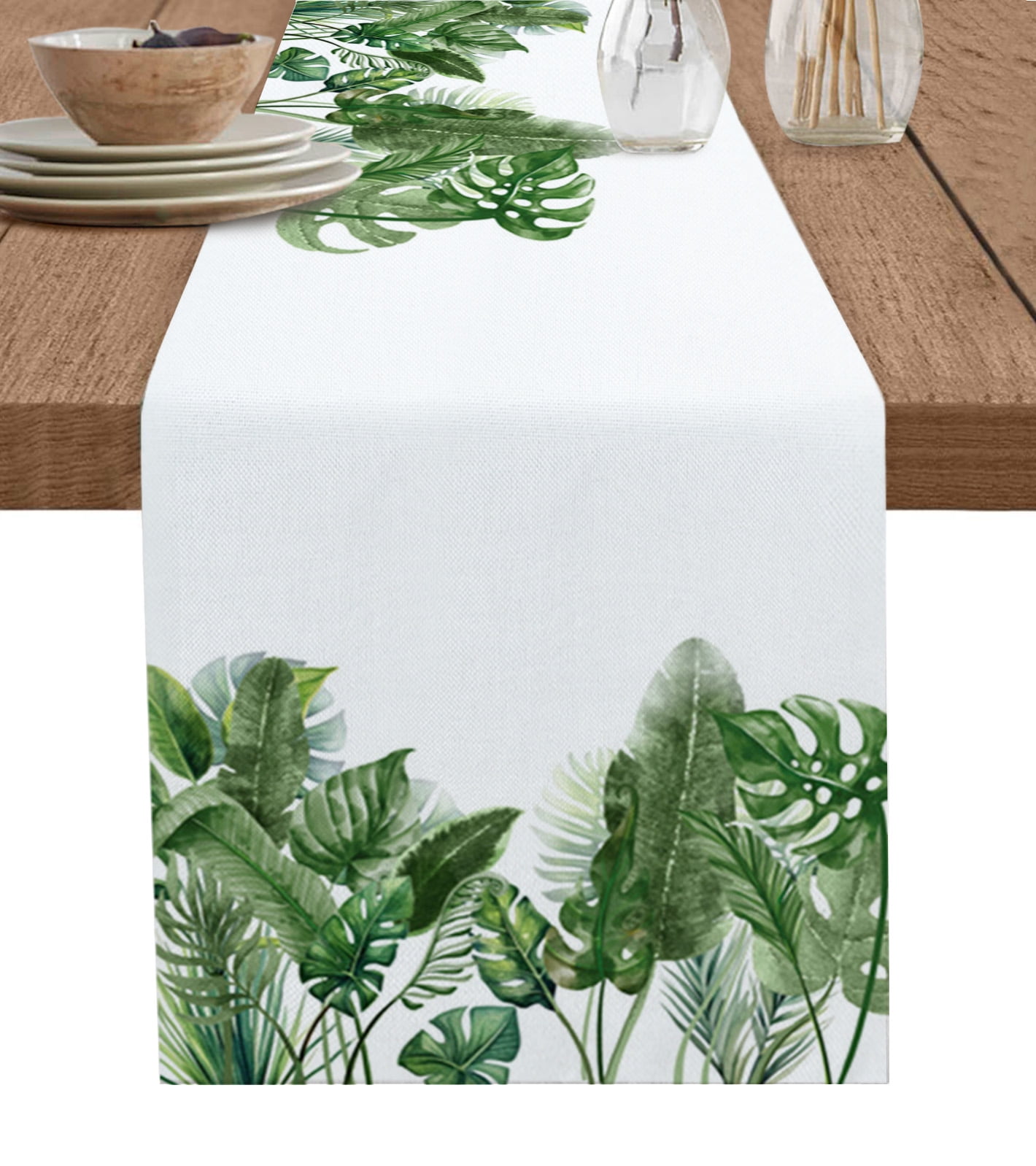 Tropical Plant Leaves Table Runner Luxury Wedding r Table Runner Home ...