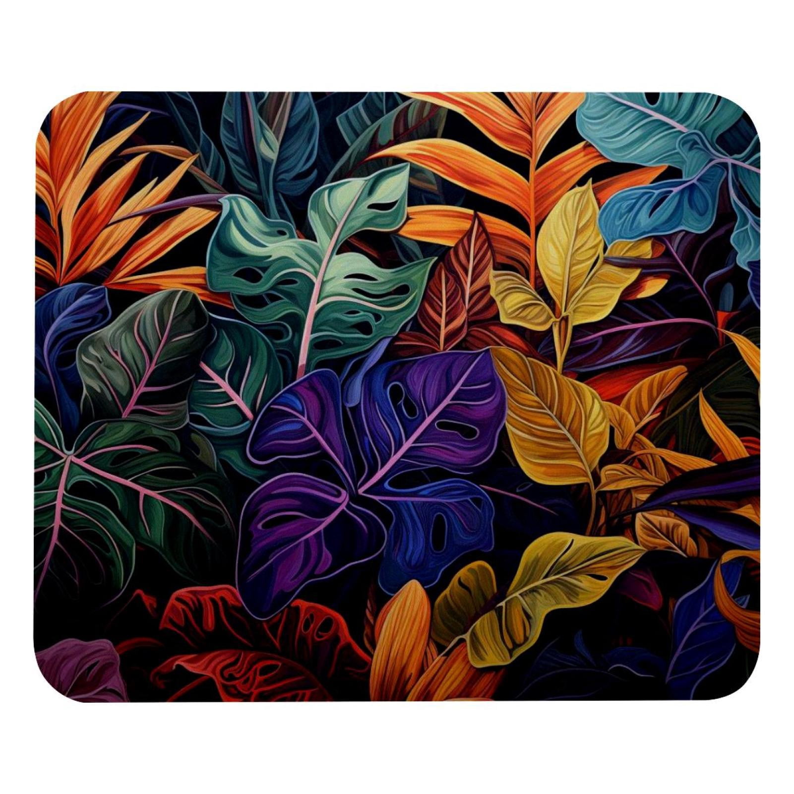 Tropical Plant Pattern Mousepad Square Thickness 2mm Desk Mat Office ...