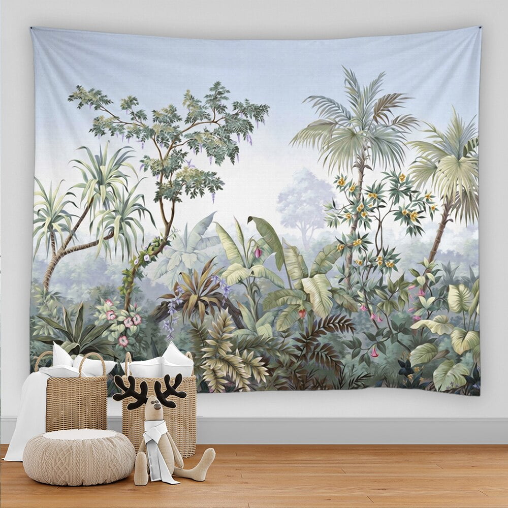 Tropical Plant Printed Tapestry Wall Hanging Nordic Home Living Room ...