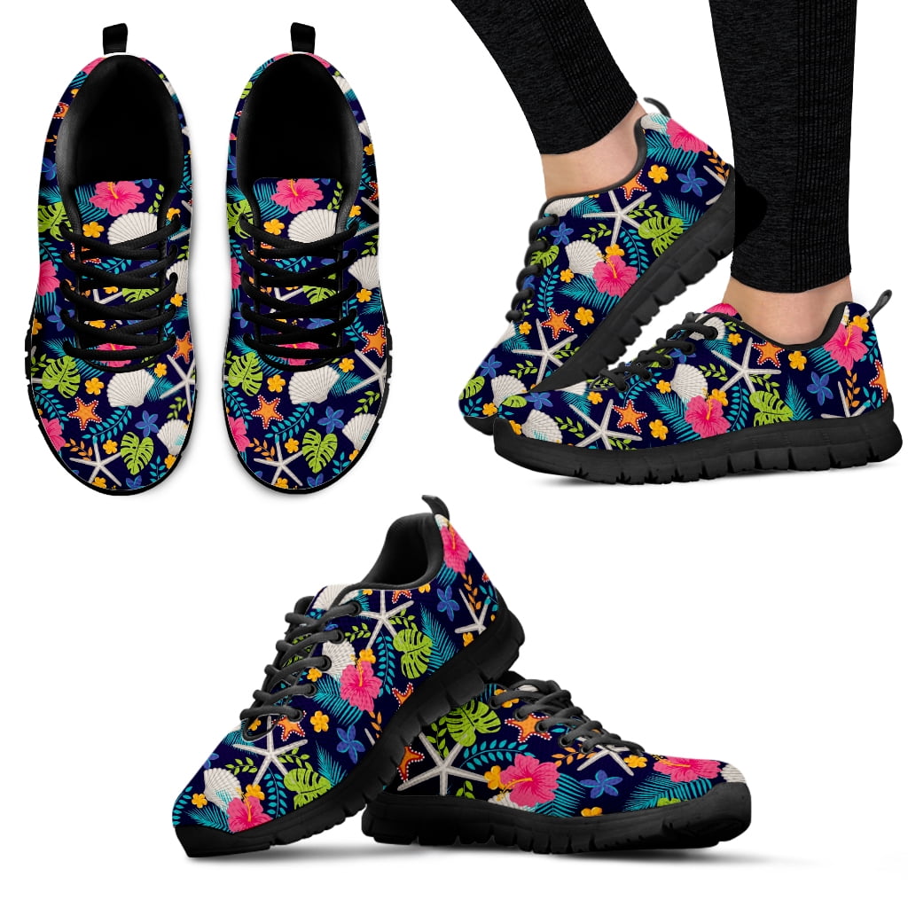 Tropical Plant Red Hibiscus Fashion Women's Shoes Casual Sneakers ...