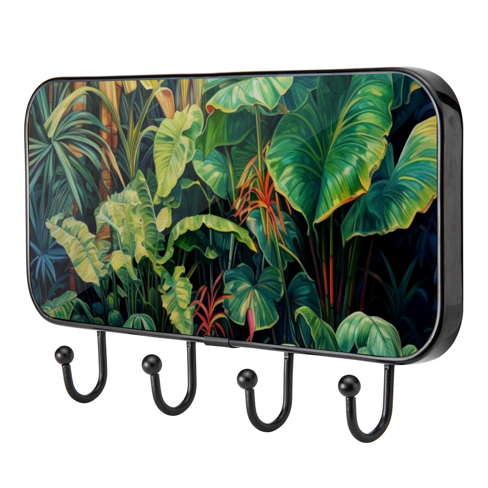 Tropical Plant Self Adhesive Towel Coat Wood Iron Hooks for Home Keys ...