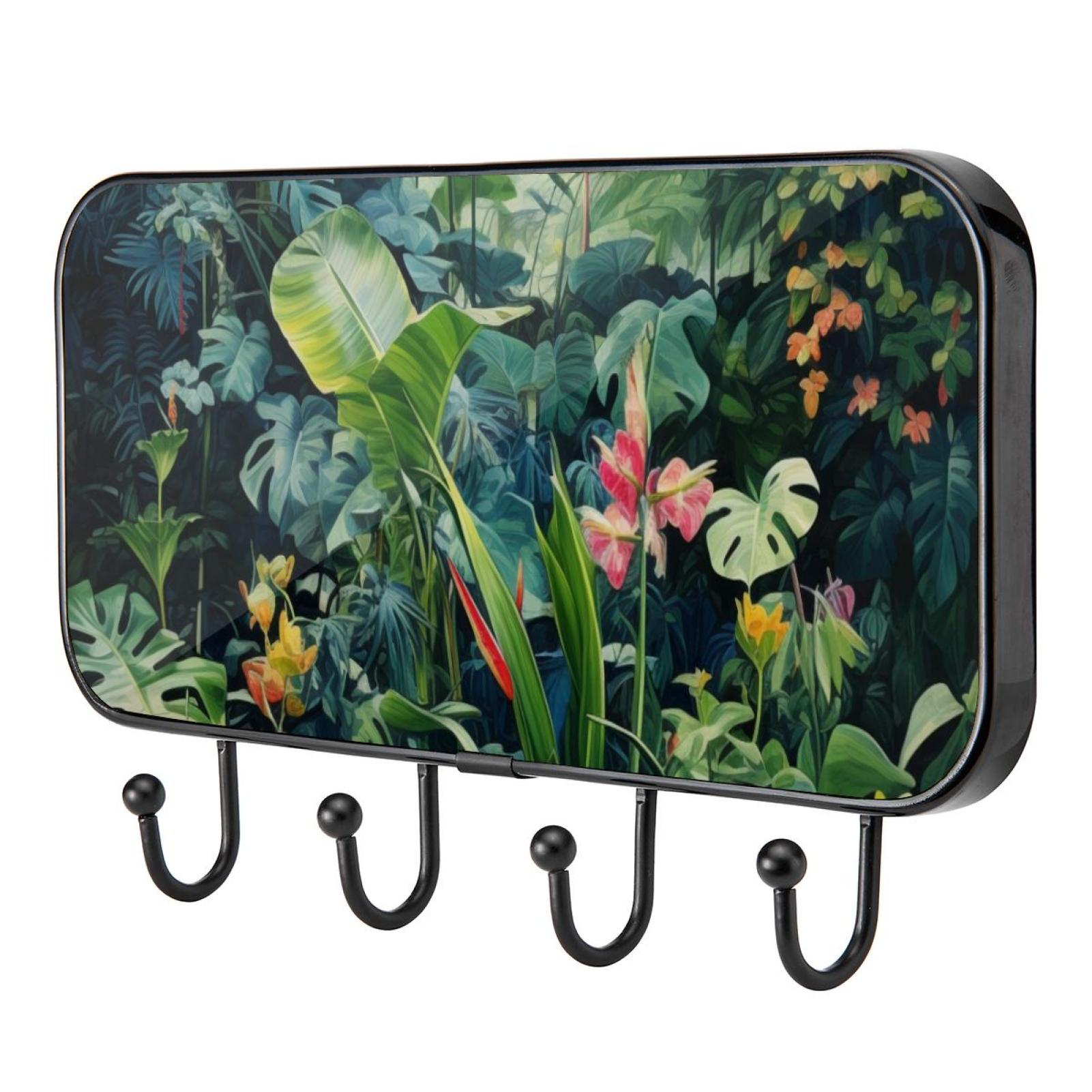 Tropical Plant Self Adhesive Towel Coat Wood Iron Hooks for Home Keys ...