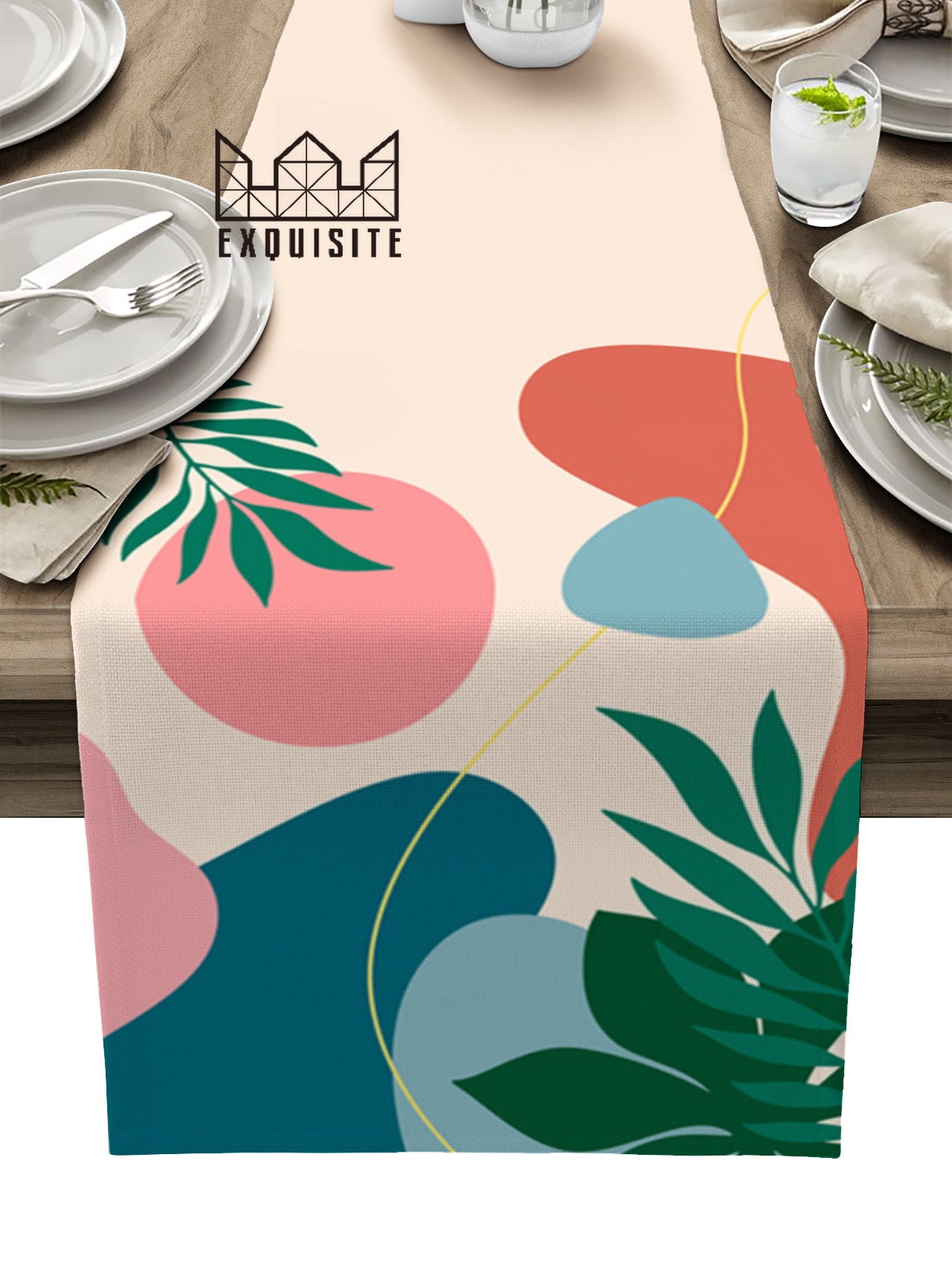 Tropical Plants Abstract Art Table Runner ration Home r Dinner Table ...