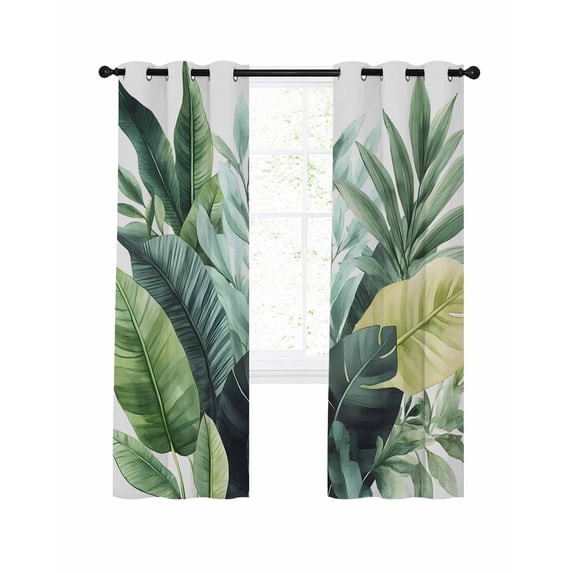Tropical Plants Blackout Curtains 39 Inches Long for Bedroom, Country ...